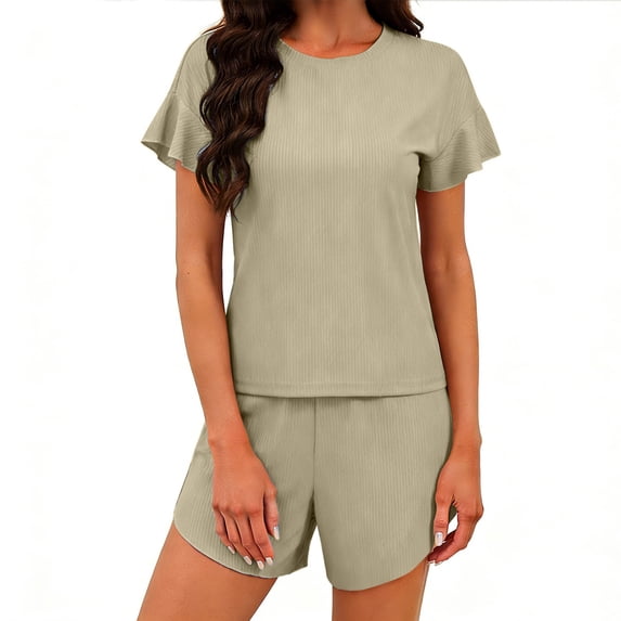 BaoFuBaoMei Summer Pajamas for Women Plus Size Short Sleeve T Shirts ...