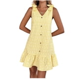 BaoFuBaoMei Sundresses for Women Textured Ruffle Hem Mini Tank Dress ...
