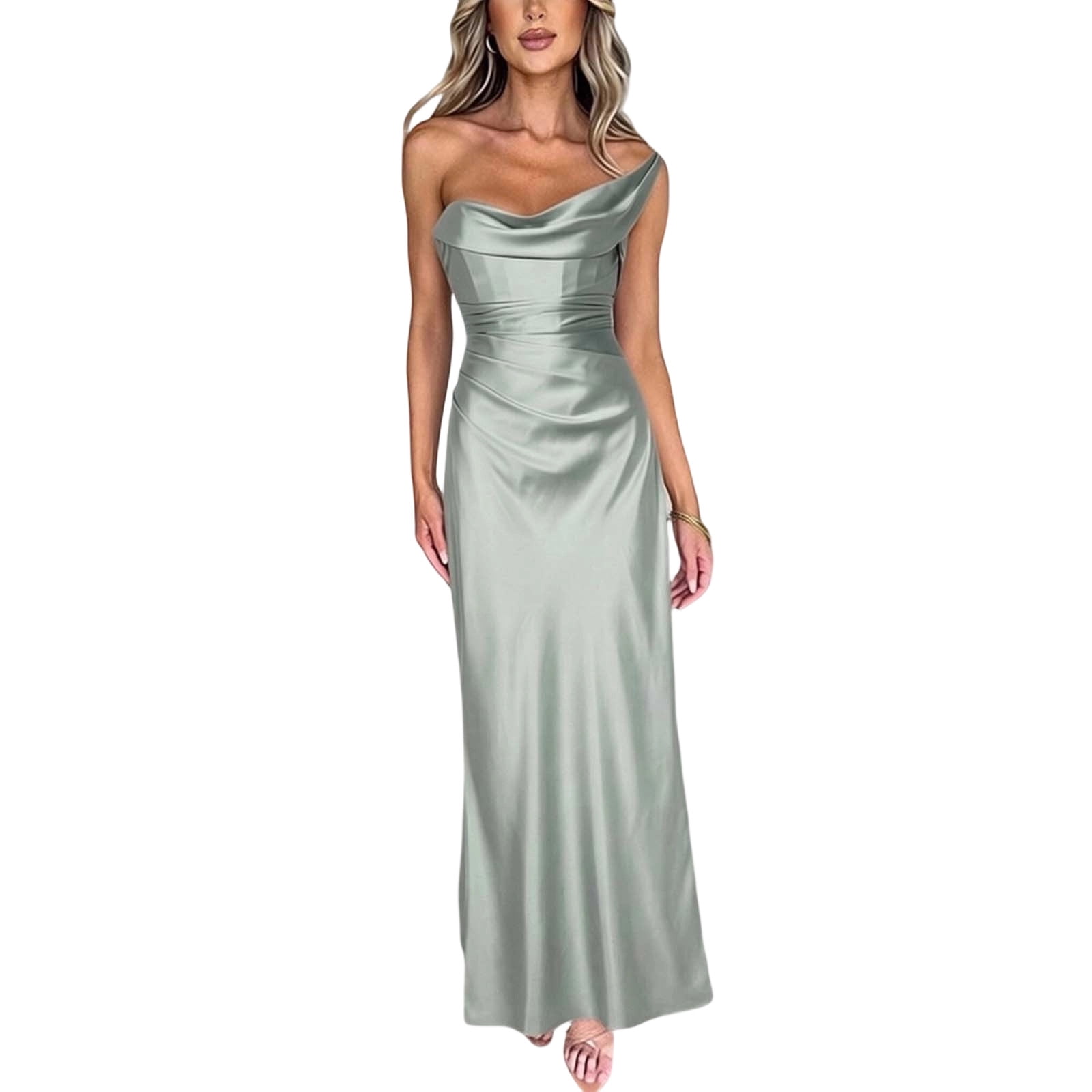 BaoFuBaoMei Wedding Guest Dresses for Women High Waist Bodycon Maxi ...