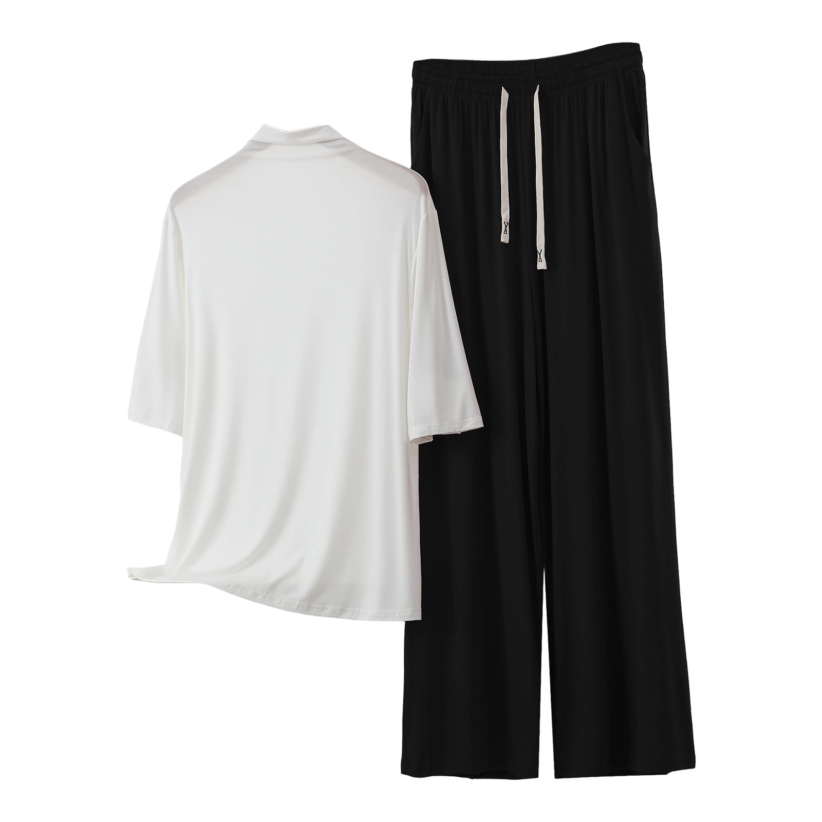 BaoFuBaoMei Womens Mock Neck Lounge Set Plus Size Elbow Sleeve Tops ...