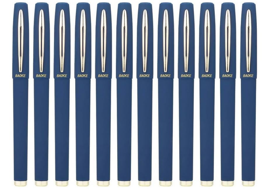 BaoKe 12PCS Gel Ink Pens Rollerball Pens 0.7mm Medium Line, Box of 12 ...