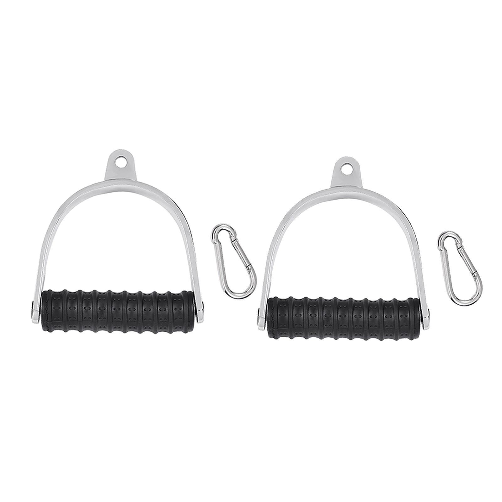 Baoblaze 2 Pieces Exercise Handles for Cable Machine Pulleys Pull Down ...