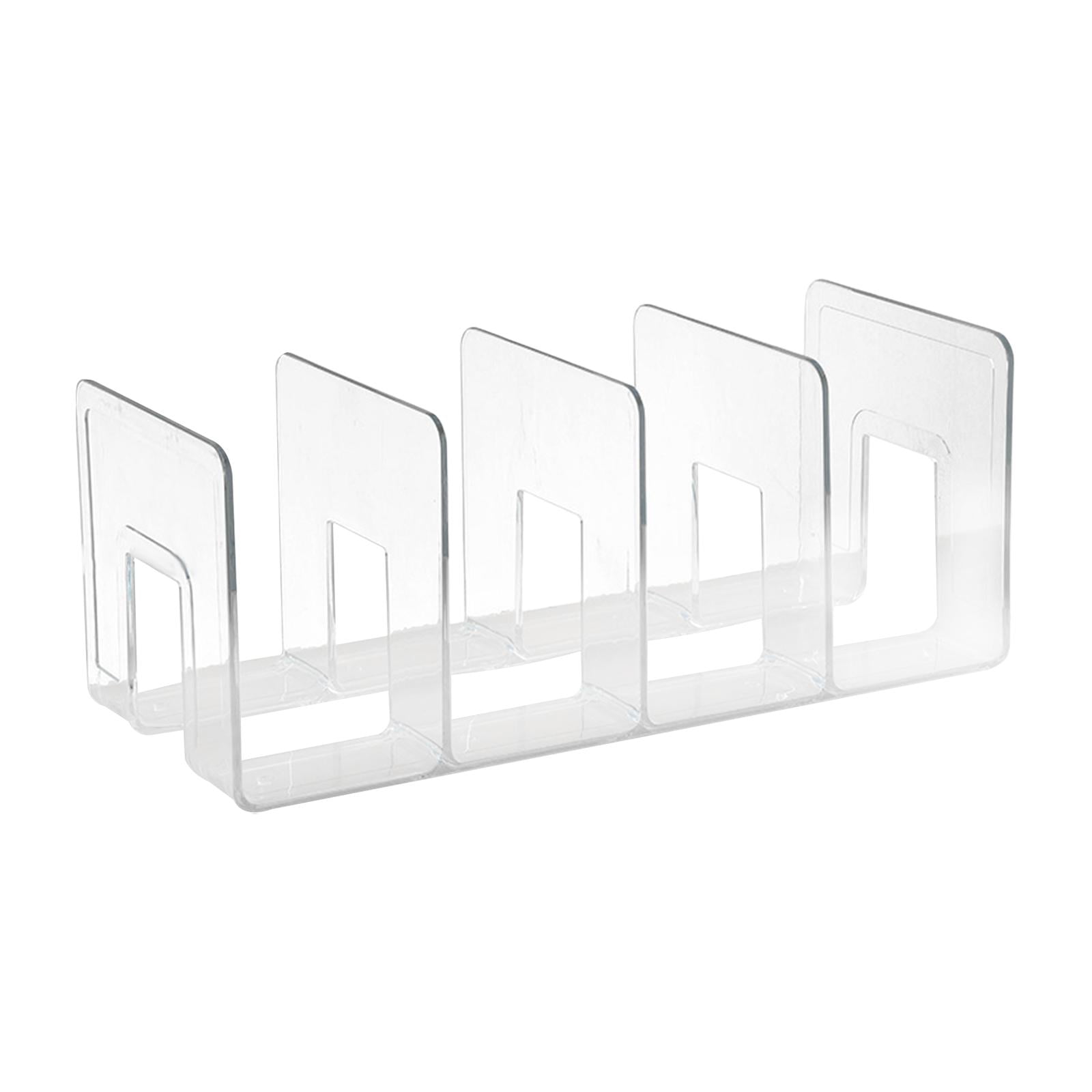 Baoblaze 4 Compartment Book Storage Rack Acrylic Bookends for Libraries ...