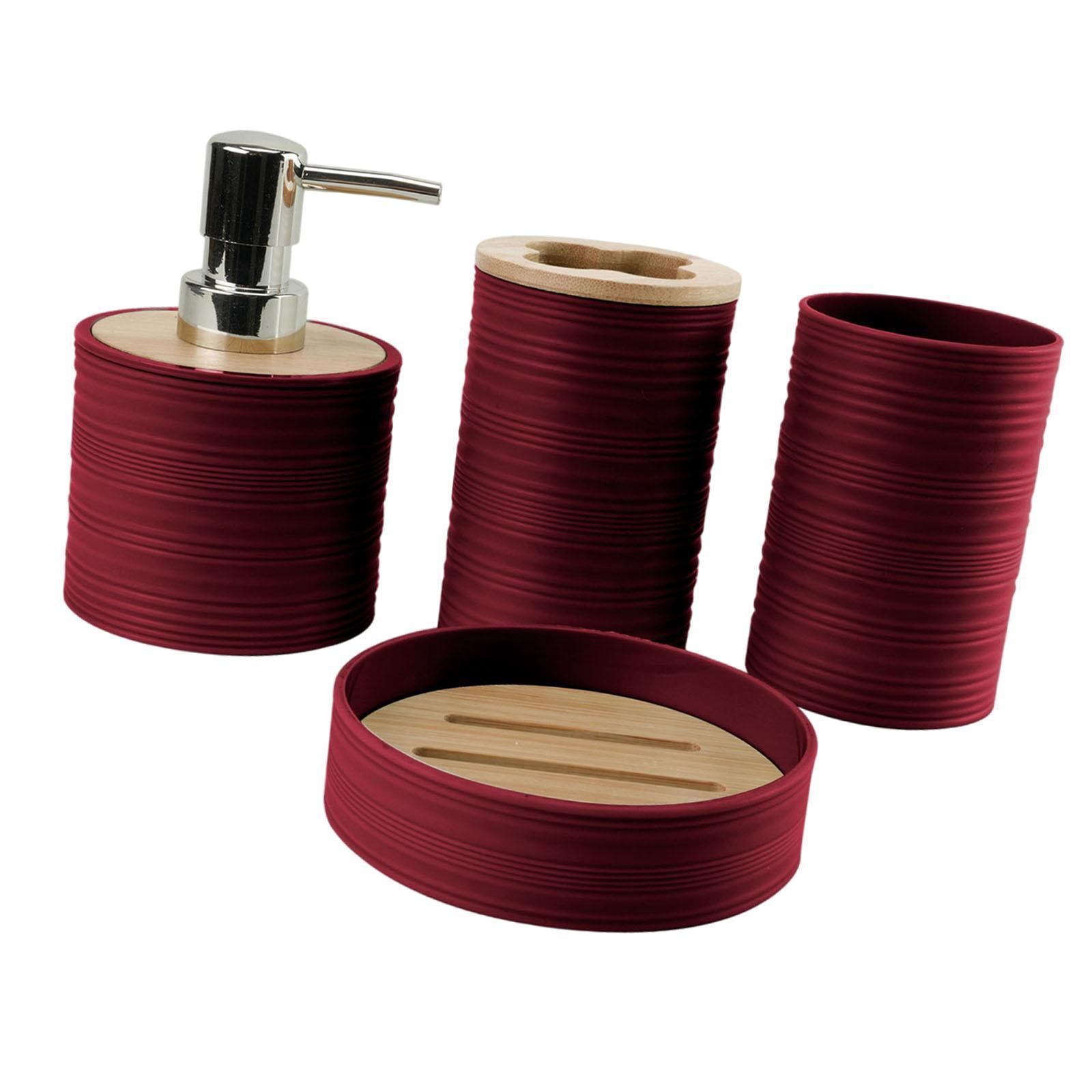 Baoblaze 4 Pieces Bathroom Accessories Bath Accessory Complete Set for ...