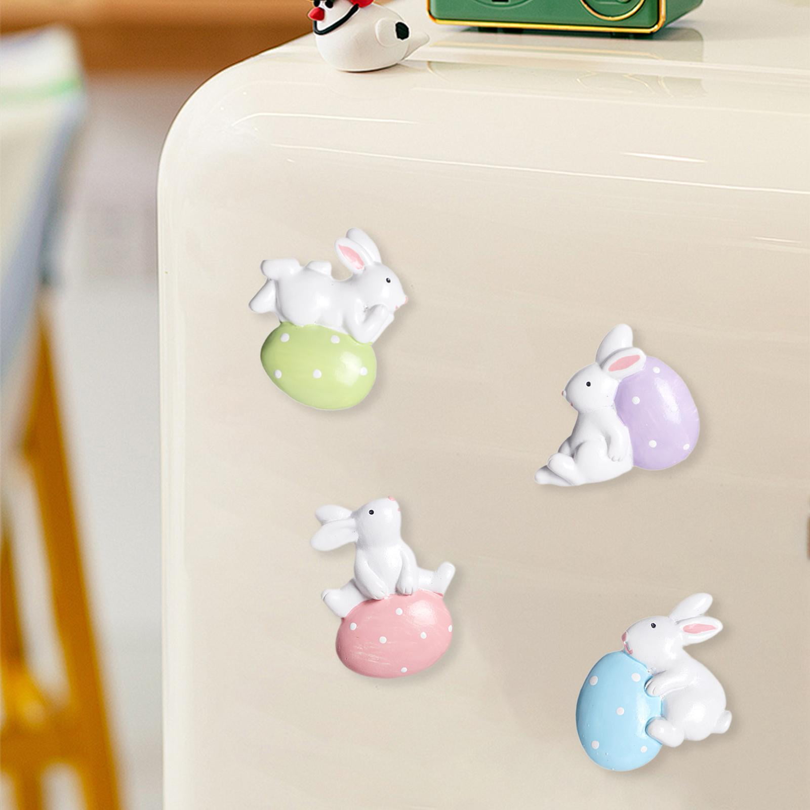 Baoblaze 4 Pieces Easter Bunny Egg Shaped Refrigerator Stickers ...