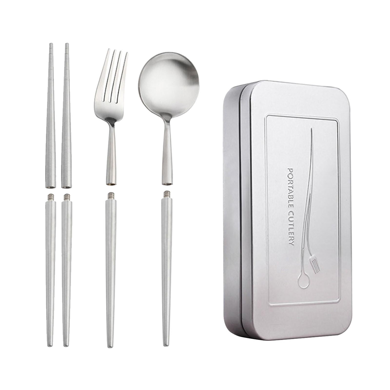 Baoblaze 4 Pieces Flatware Set Detachable Portable Dinnerware 304 ...