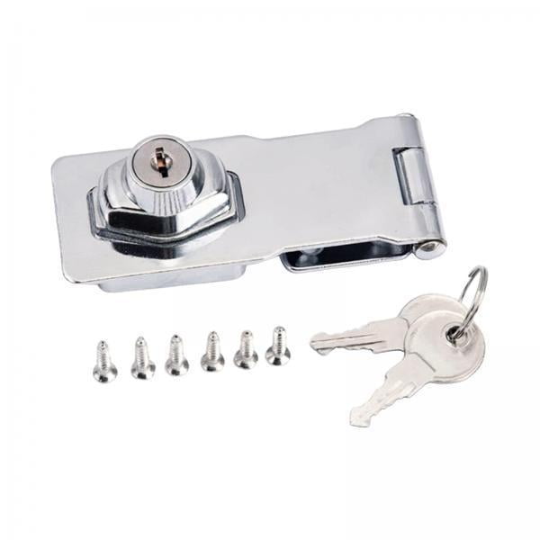 Baoblaze 6xKeyed Hasp Locks Hasp Lock with Screws 2 Keys Tool Box Locks ...