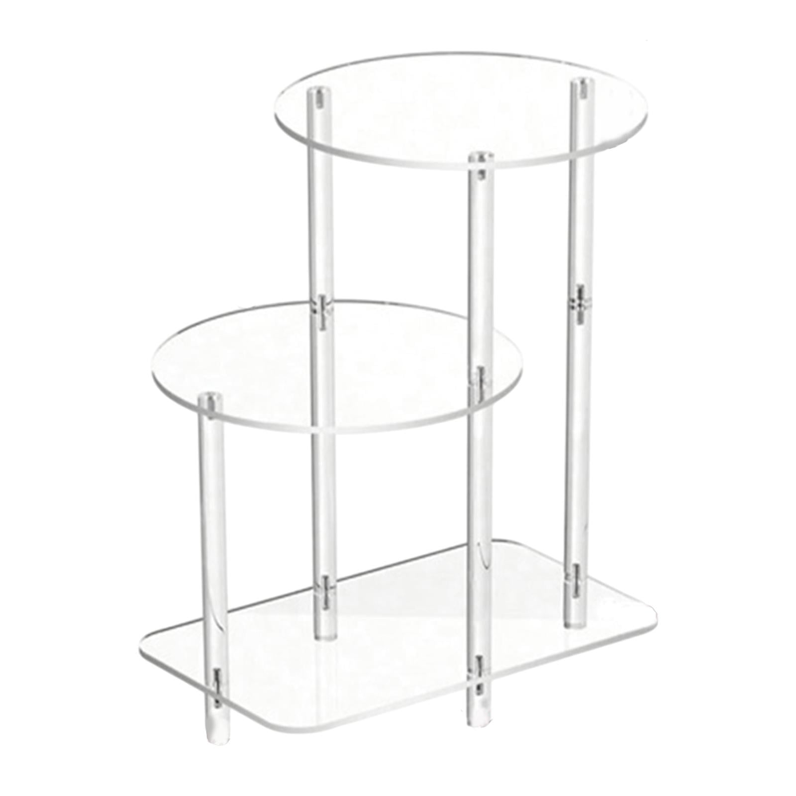 Baoblaze Acrylic Display Acrylic Side Table Minimalist 3 Tier End Table ...
