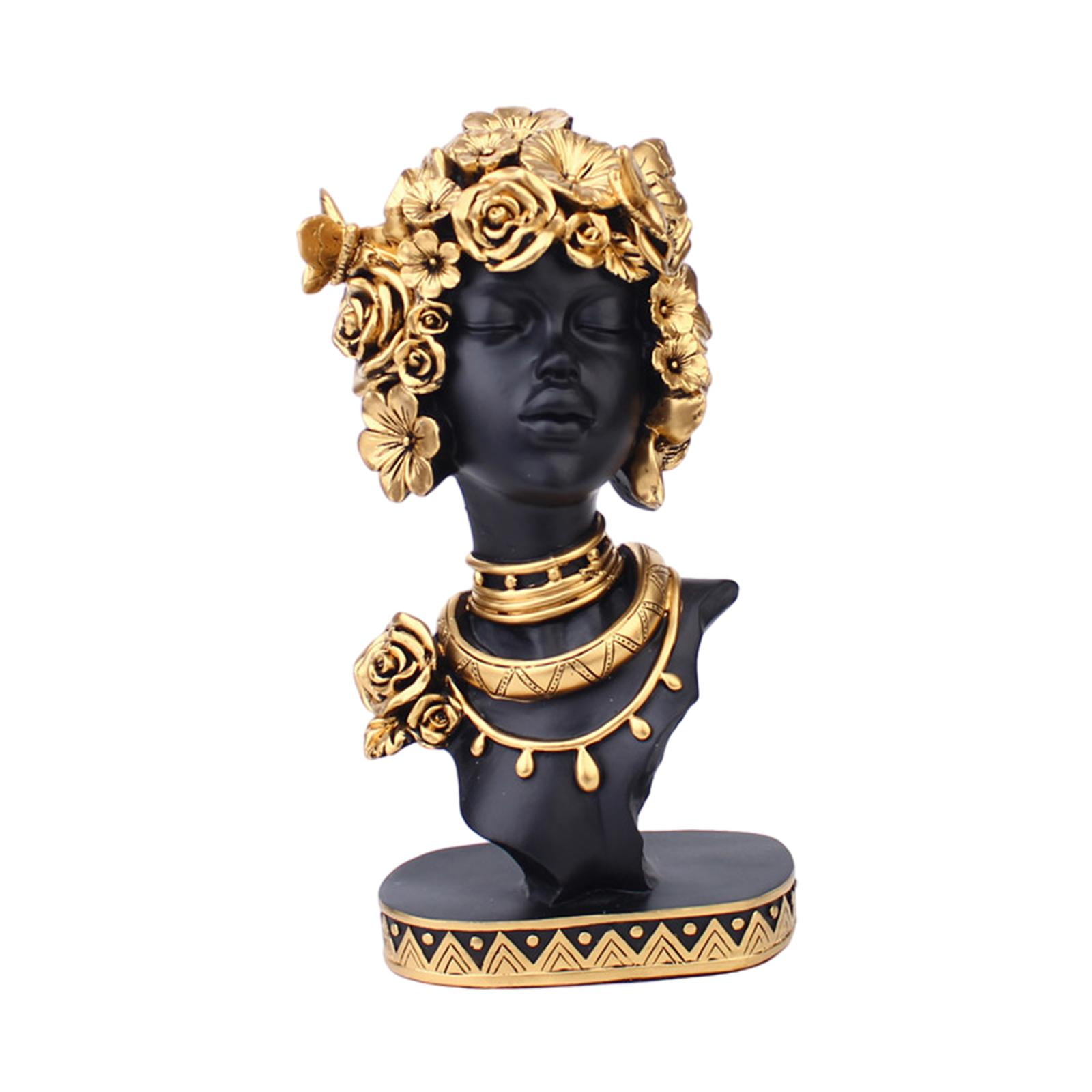 Baoblaze African Women Statue Aesthetic Ornament Artwork Exquisite Lady ...