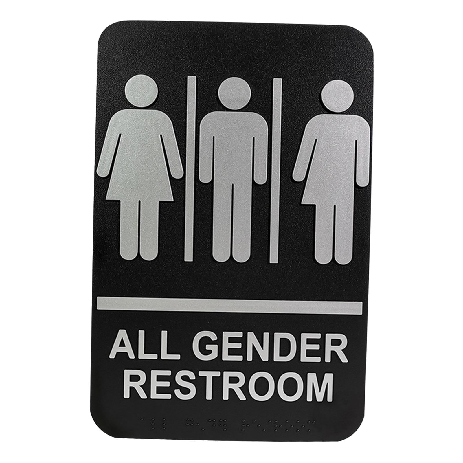 Baoblaze All Gender Restroom Sign Bathroom Signage Wall Hanging Decor ...