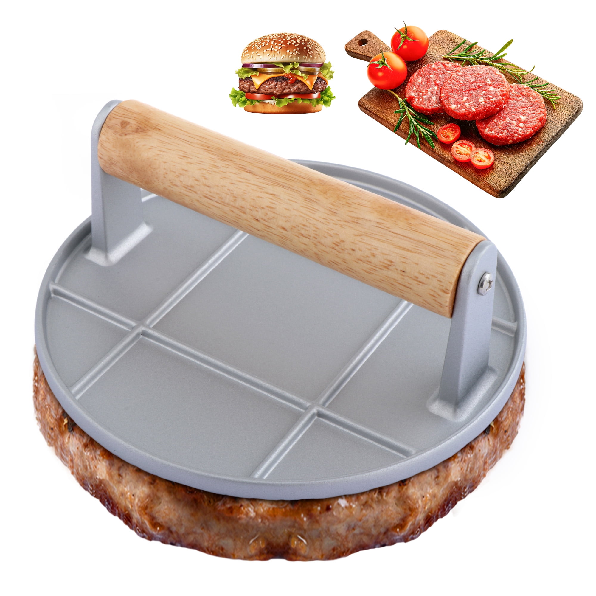 Baoblaze Aluminum Alloy Burger Press Nonstick Ground Meat Masher for ...