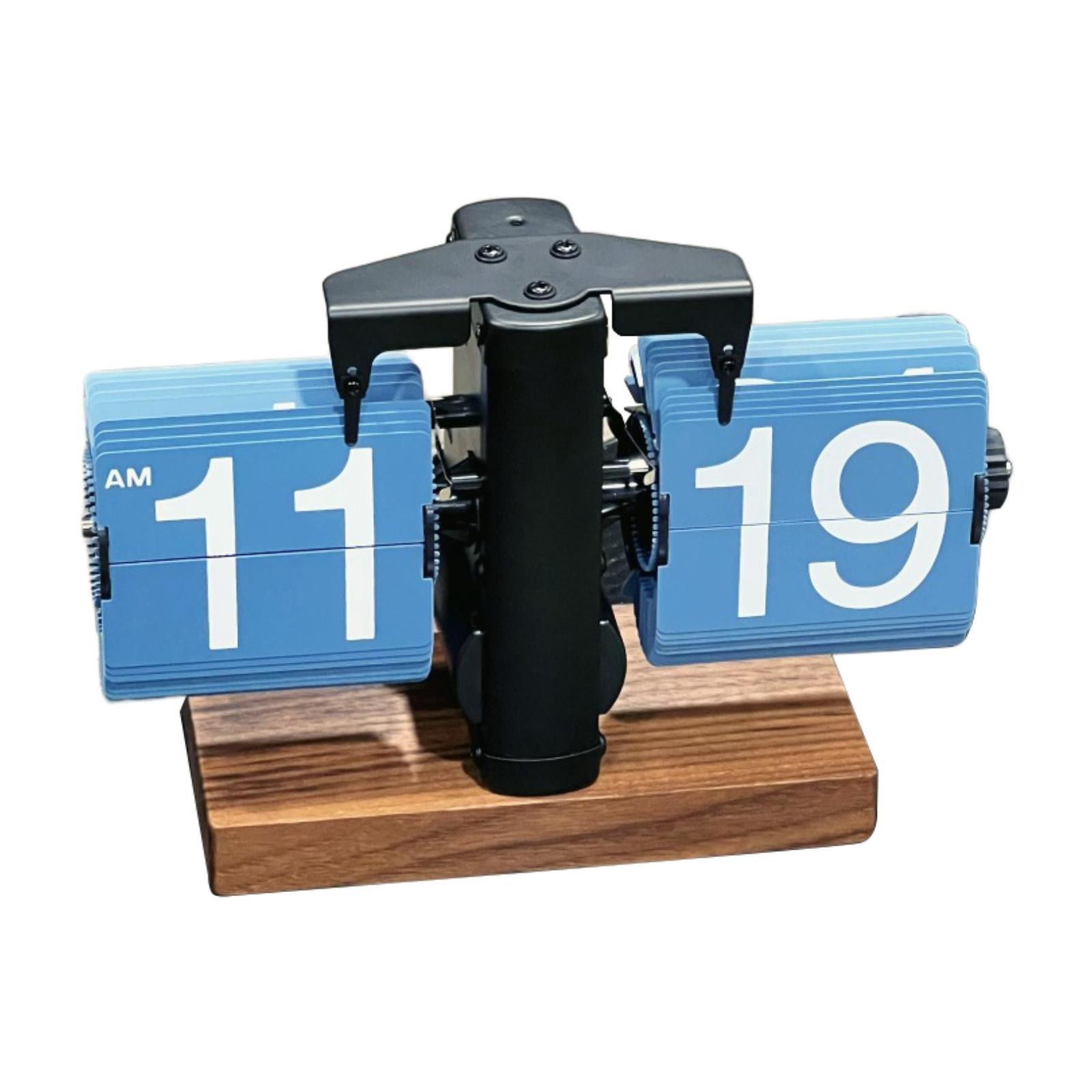 Baoblaze Auto Flip Clock Cafe with Wood Stand Living Rooms Flip Desk ...