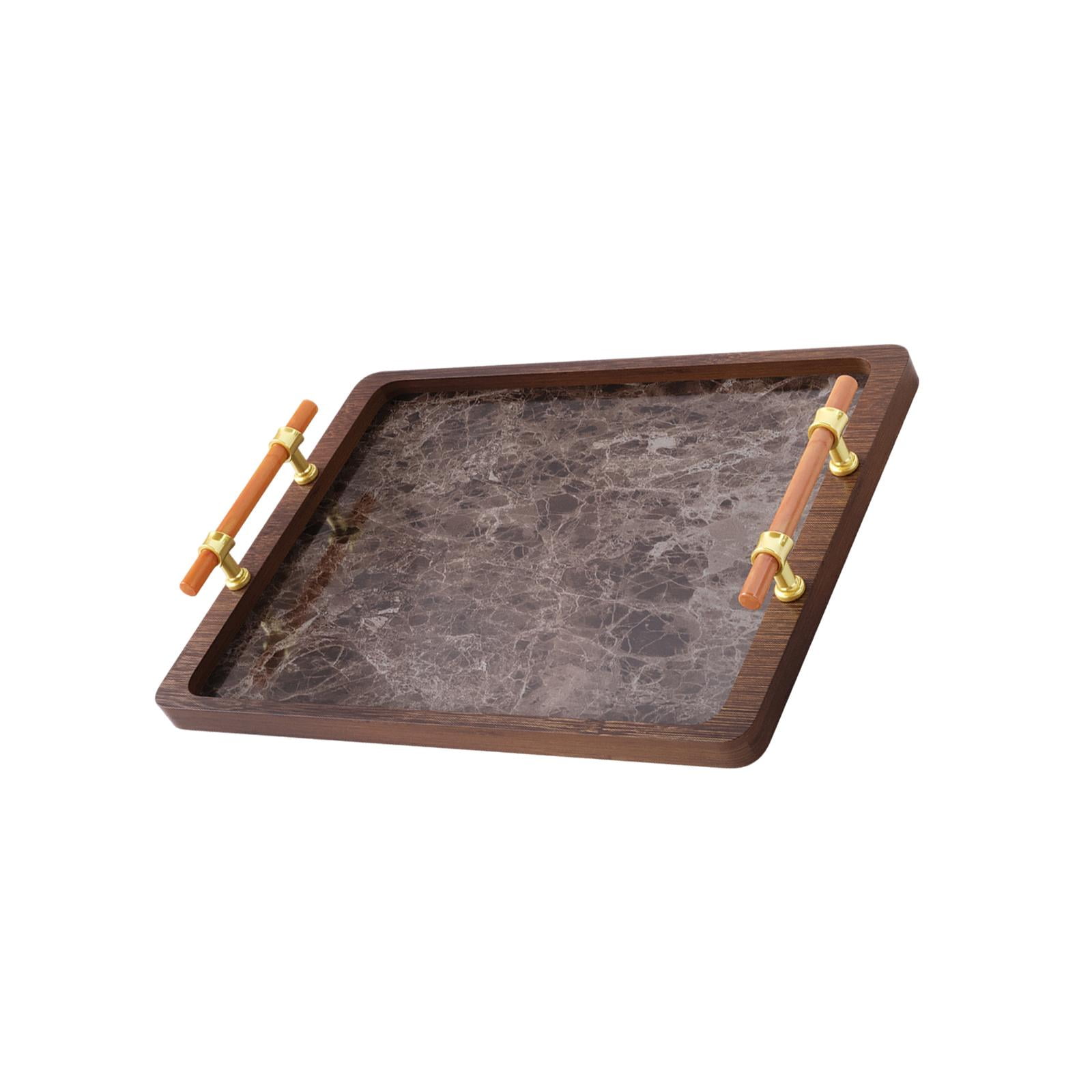 Baoblaze Bread Serving Tray Bamboo Handle Tray for Serving Food Dinner ...