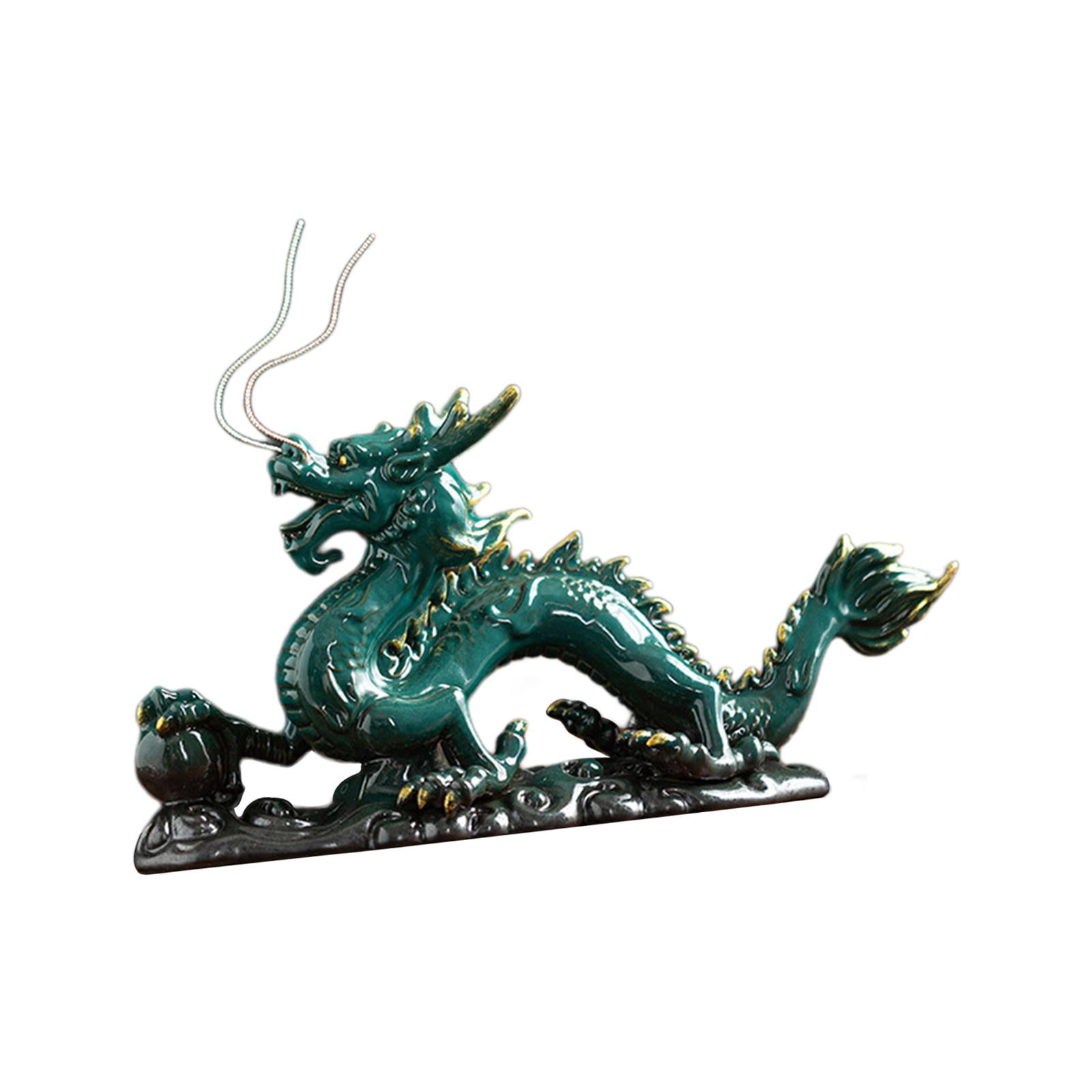 Baoblaze Ceramic Chinese Dragon Statue Ceramic Dragon Figurine for ...