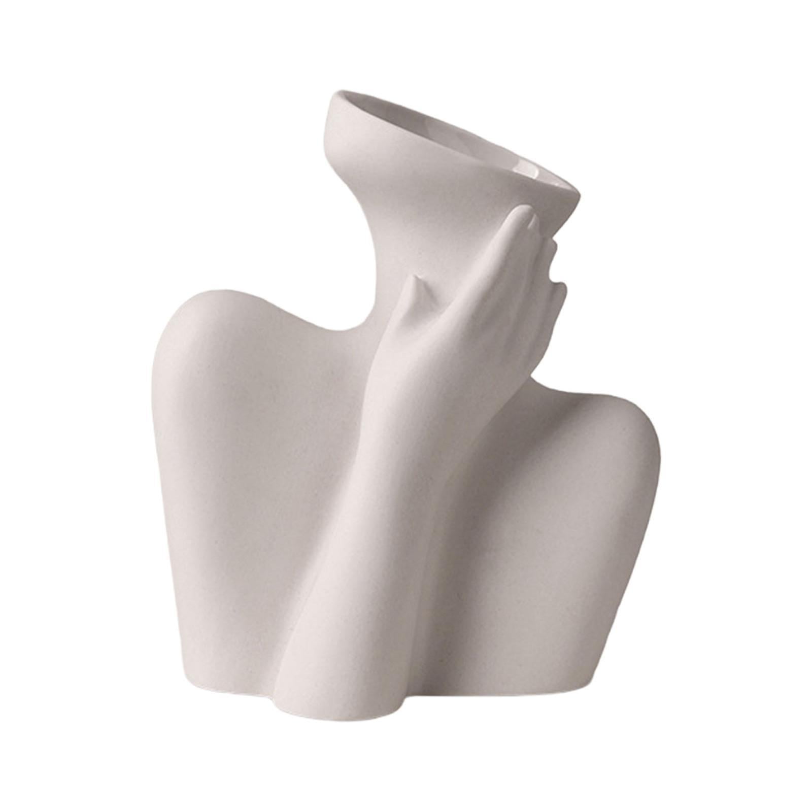 Baoblaze Ceramic Flower Vase Art Ceramic Desktop Vase for Living Room ...