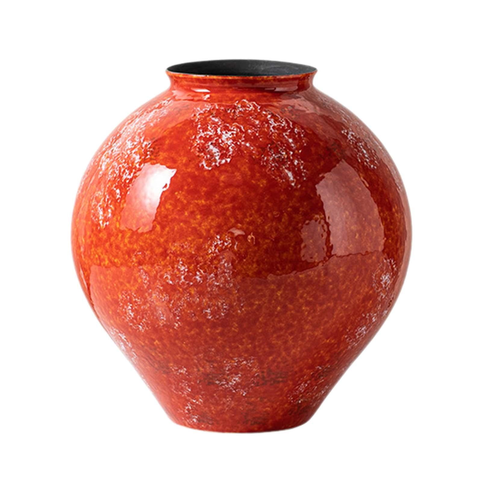 Baoblaze Ceramic Red Vase, Decorative Vases, Collectible Flower ...