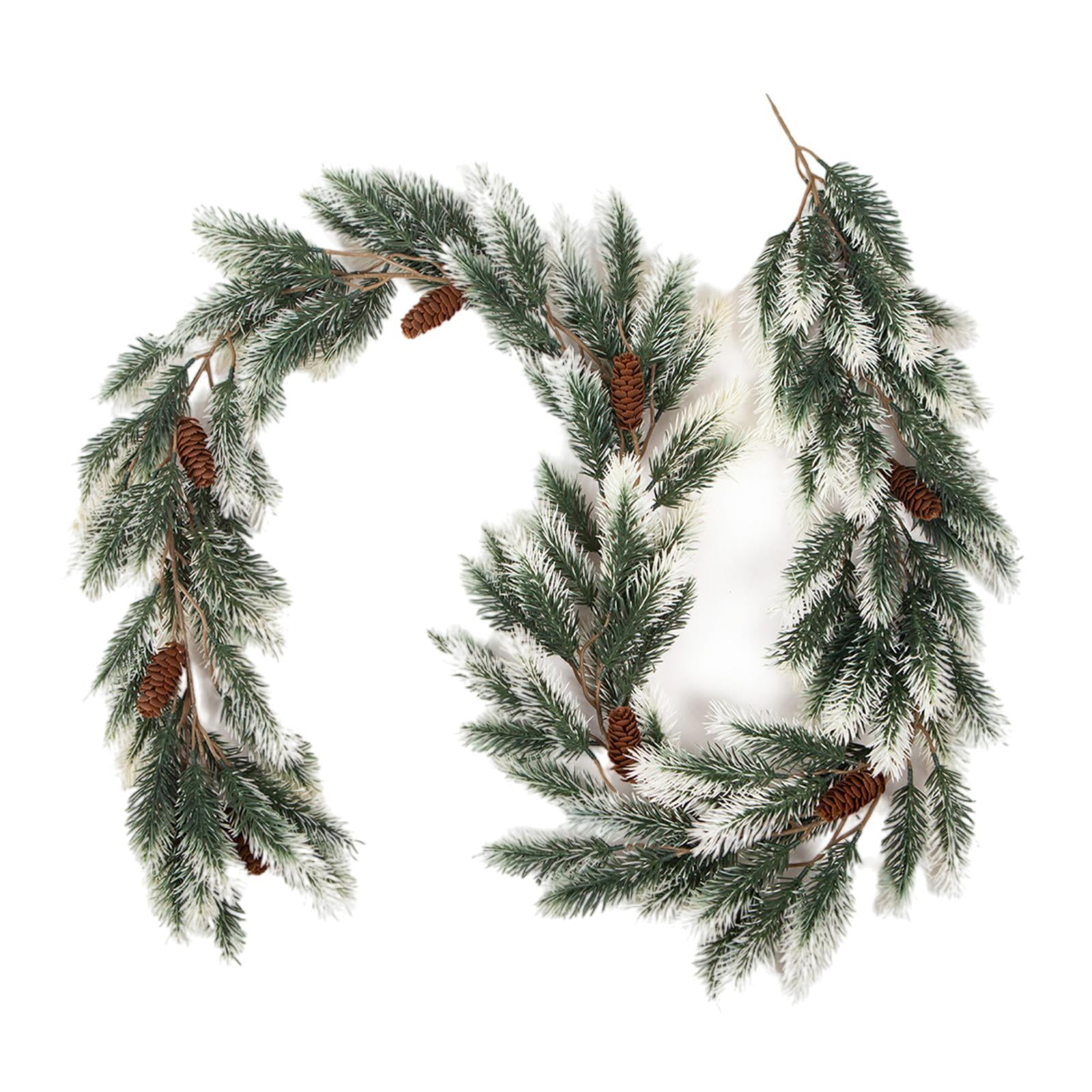 Baoblaze Christmas Garland Greenery Vine Green Leaves Garland Rustic ...