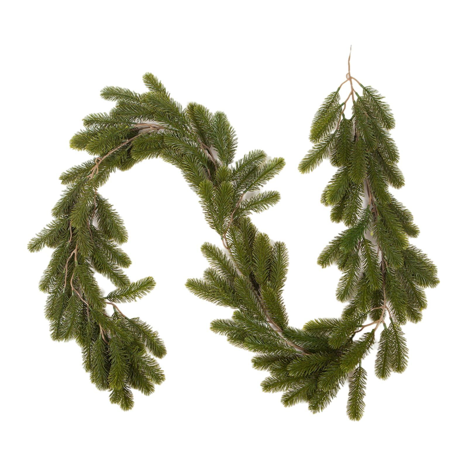 Baoblaze Christmas Garland Greenery Vine Green Leaves Garland Rustic ...