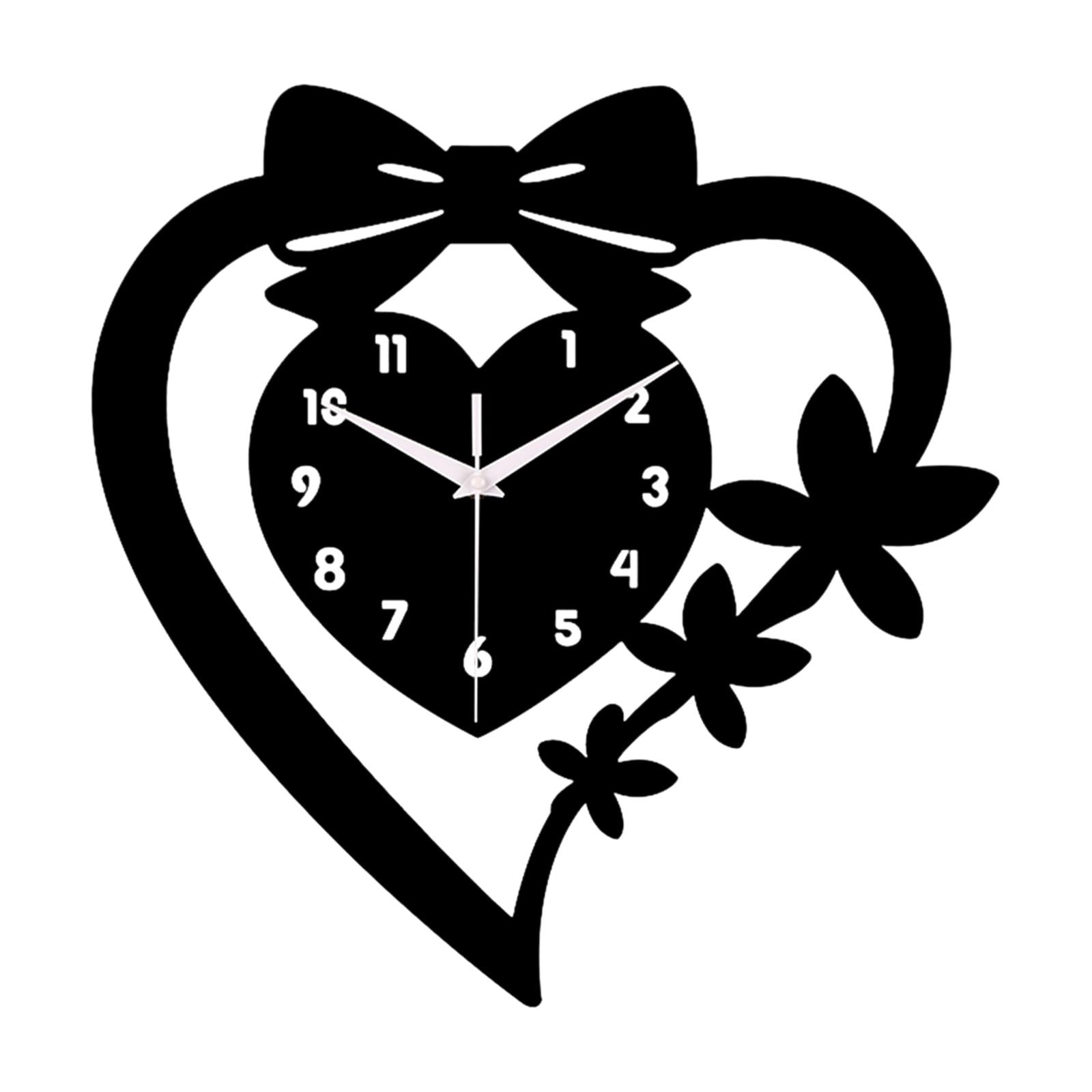 Baoblaze Clock Acrylic Hollow Number Trendy Non Ticking Aesthetic Quiet ...