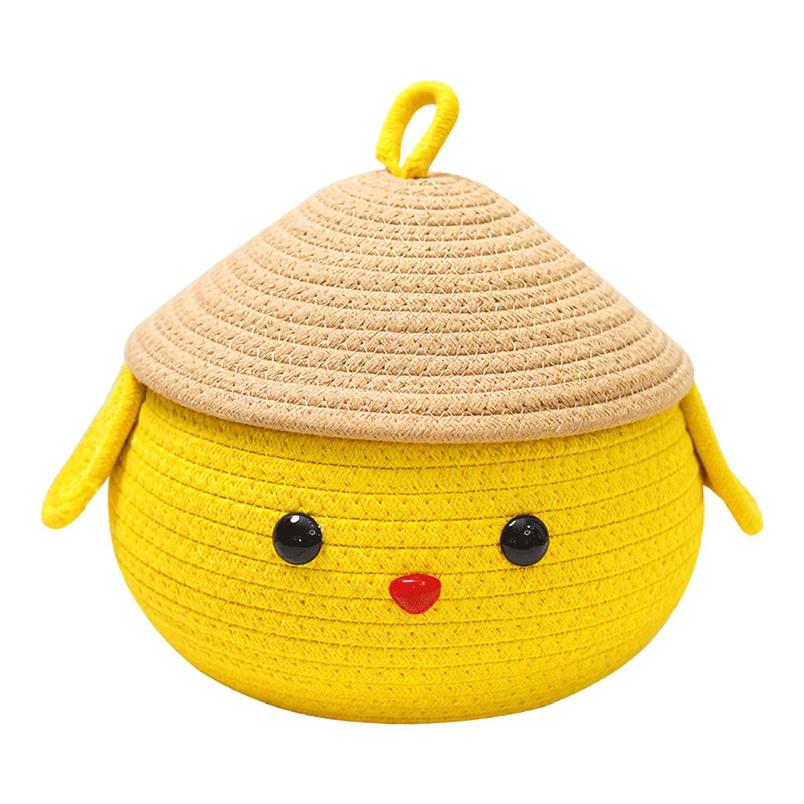 Baoblaze Cotton Rope Storage Box Cute Cartoon Container with Lid for ...
