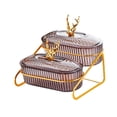 Baoblaze Creative Dried Fruit Plate with Elk Lid PS Snack Plates Multi ...