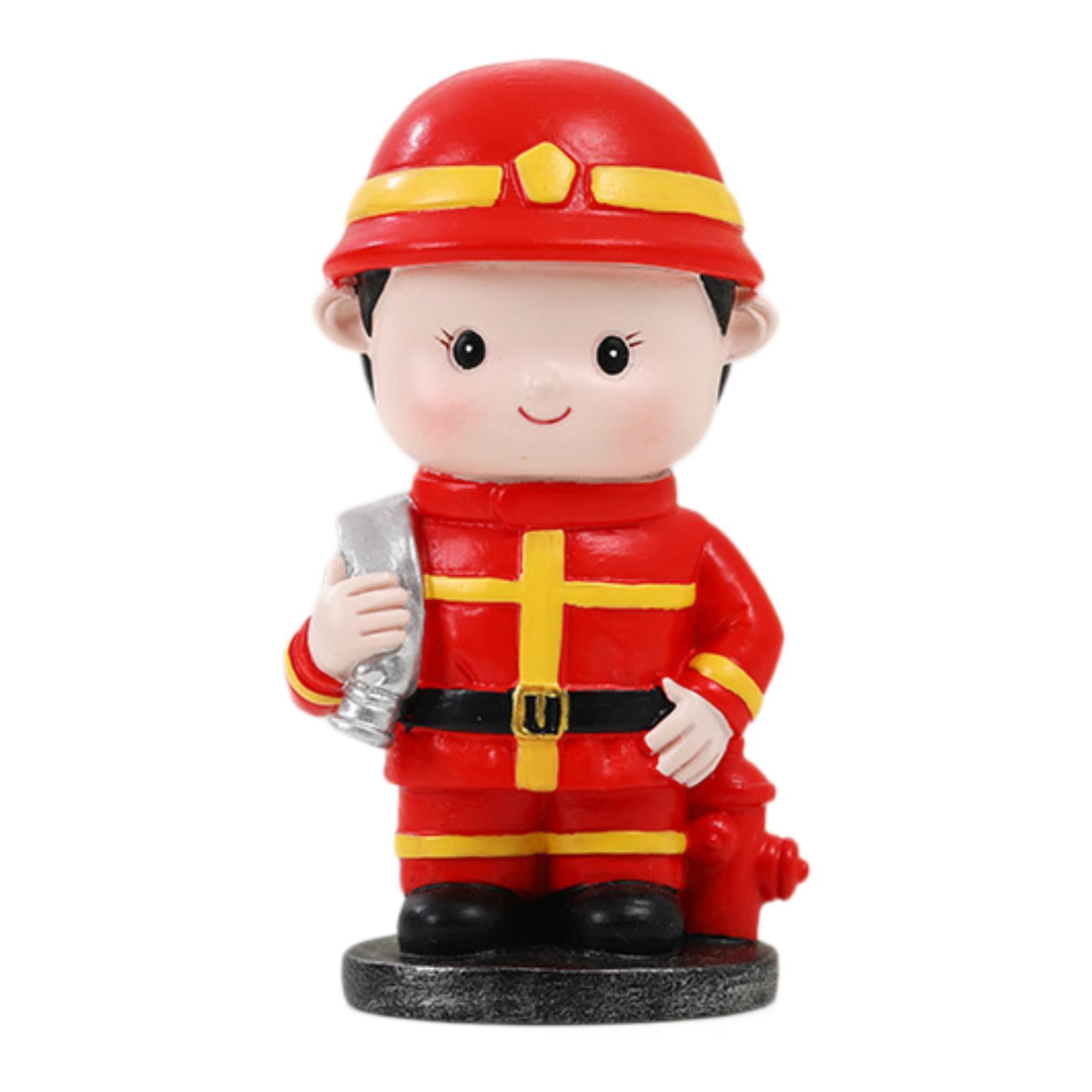 Baoblaze Cute Fireman Figurine Cute Creative Lovely Fireman Doll Toy ...