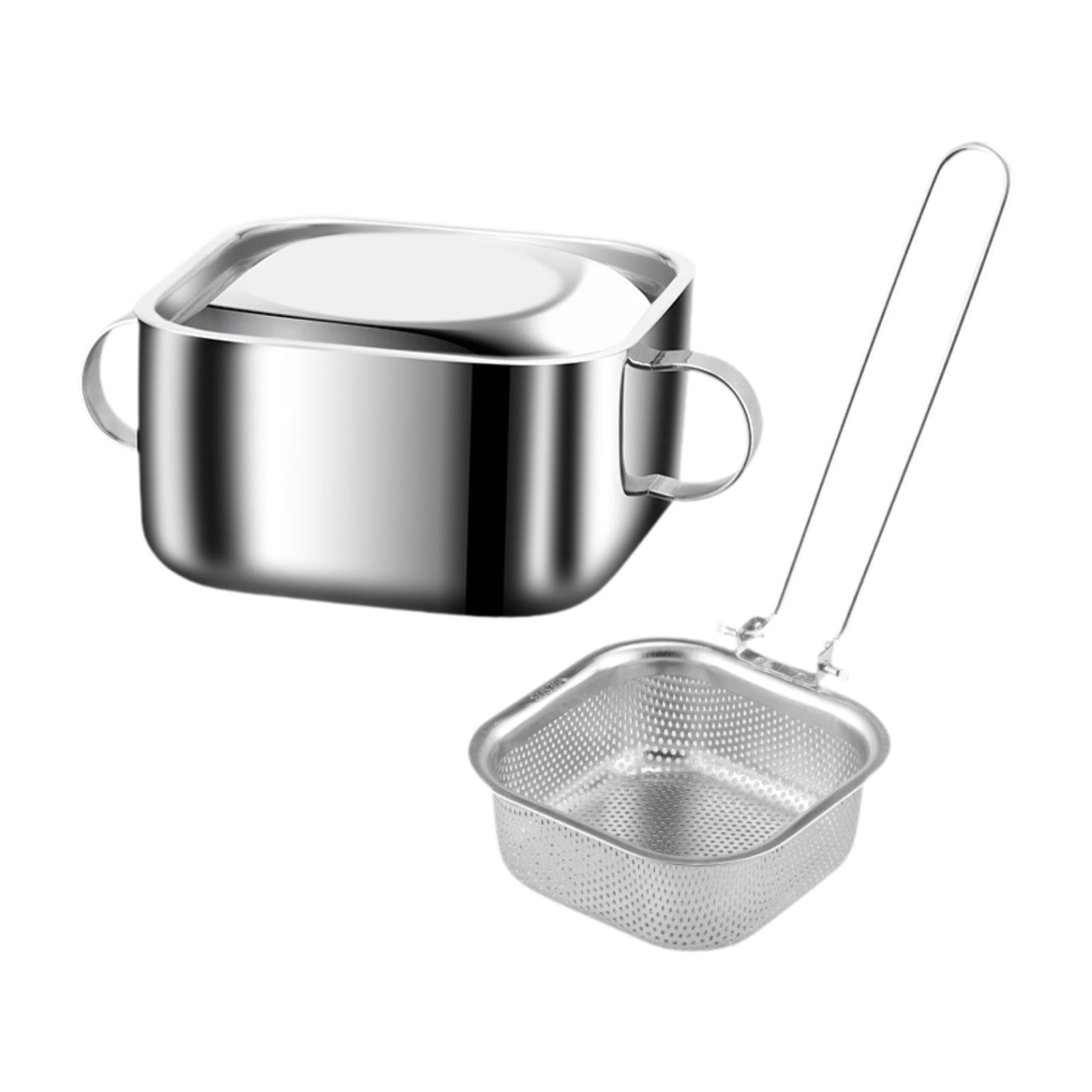 Baoblaze Deep Frying Pan Set Fry Basket Rust Resistant Versatile Easy ...