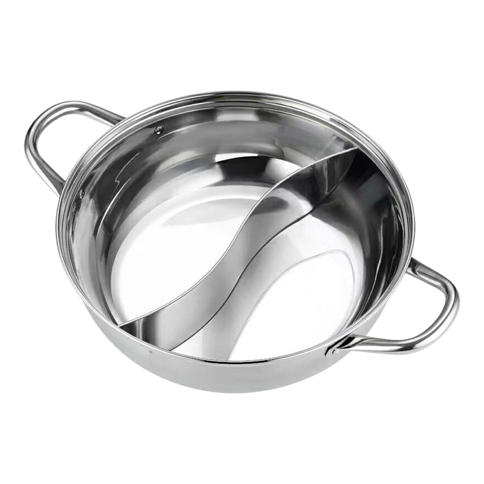 Baoblaze Warm Double Cook - Stainless Steel Divided Hot Pot Pan Shabu ...