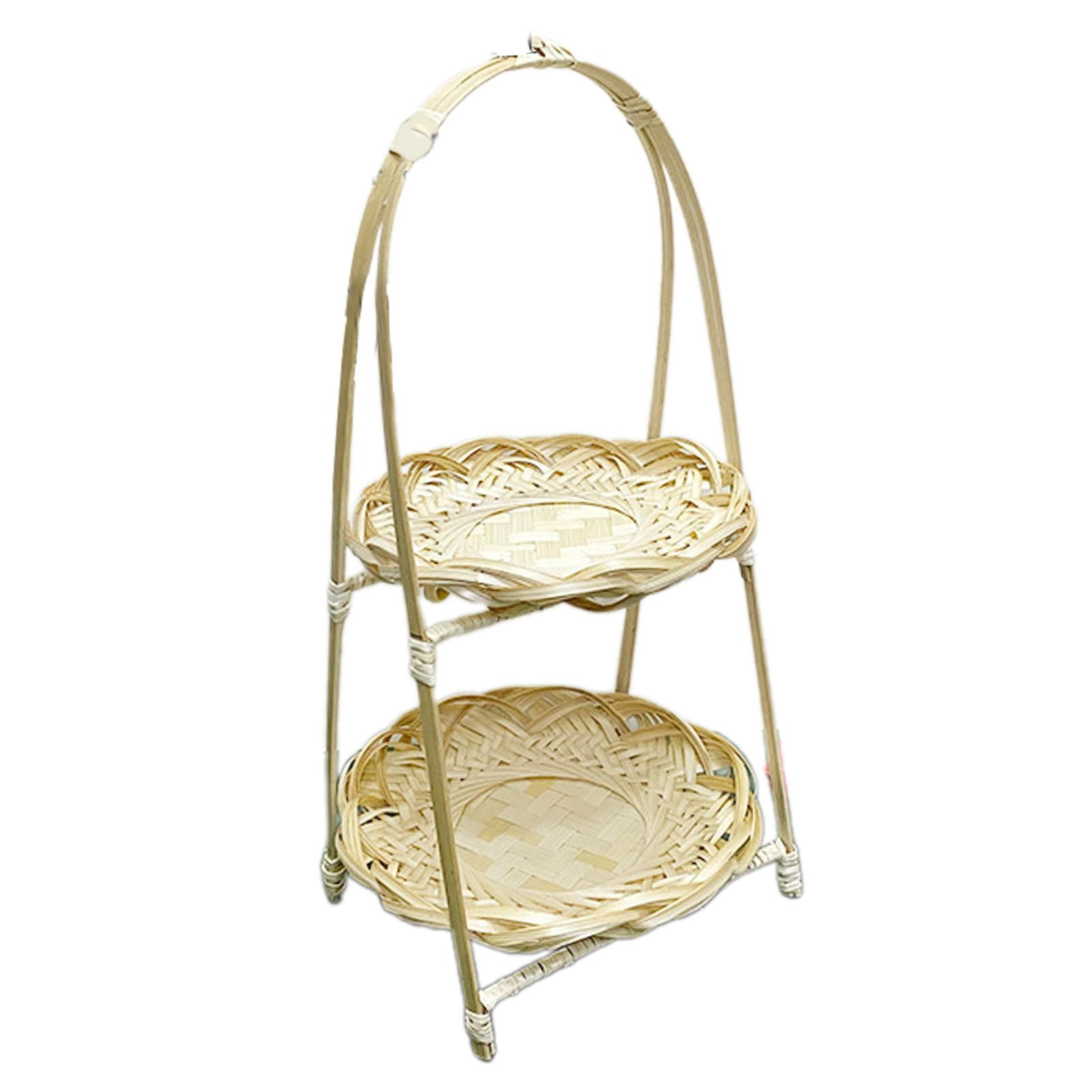 Baoblaze Fruit Basket Rustic Bamboo Storage Basket for Living Room ...