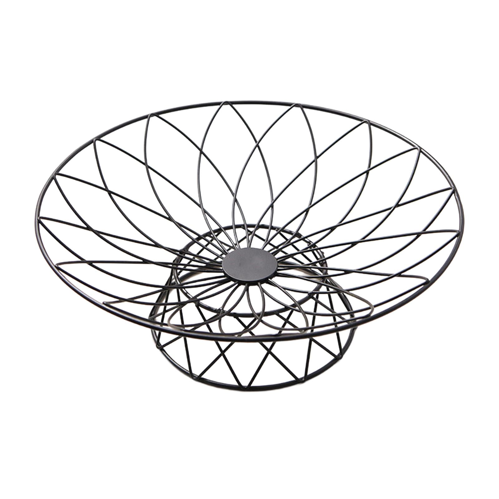 Baoblaze Fruit Basket Wrought Iron Fruit Stand Large Capacity Fruit ...