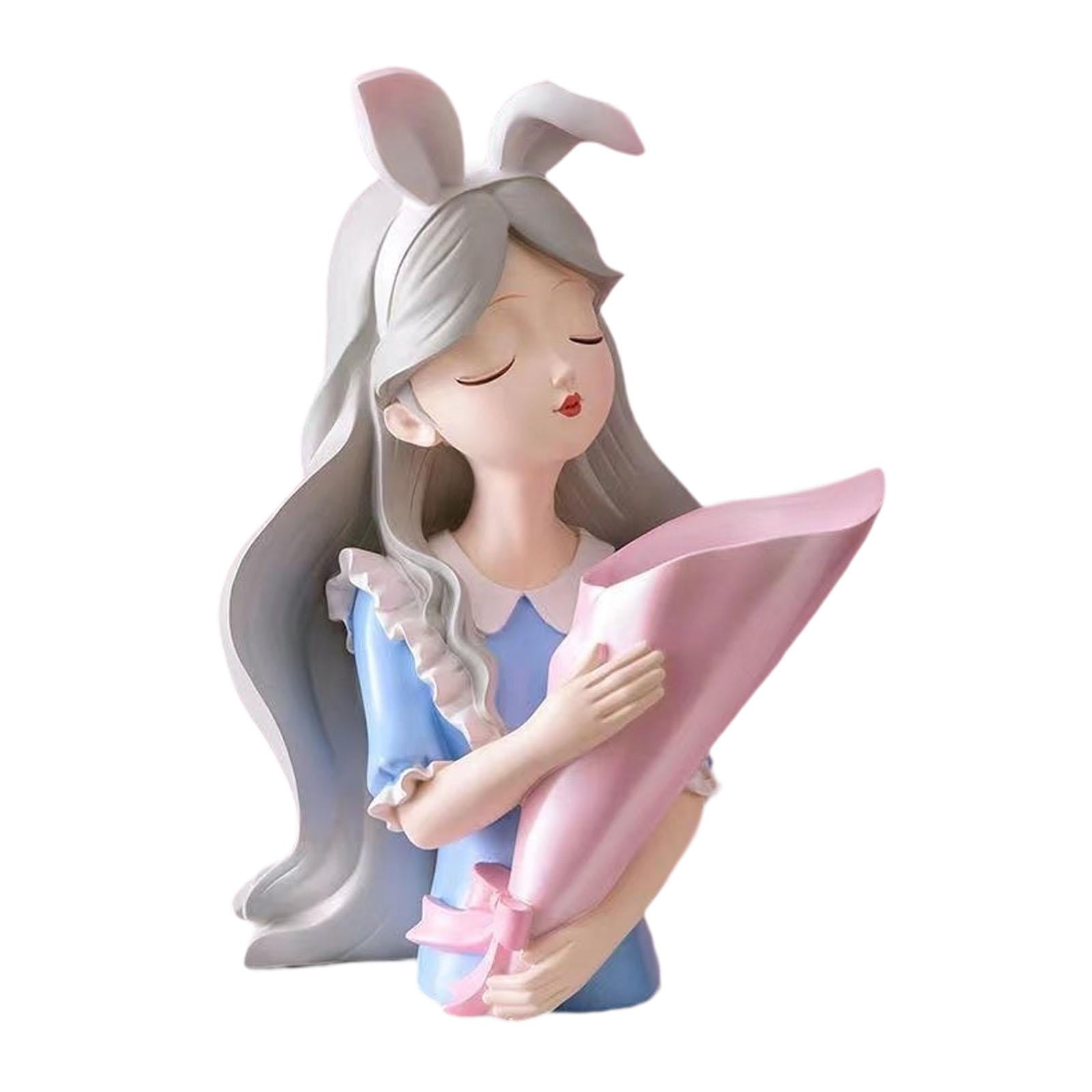Baoblaze Girl Statue Sweet Maiden Sculpture for Hallway Living Room ...
