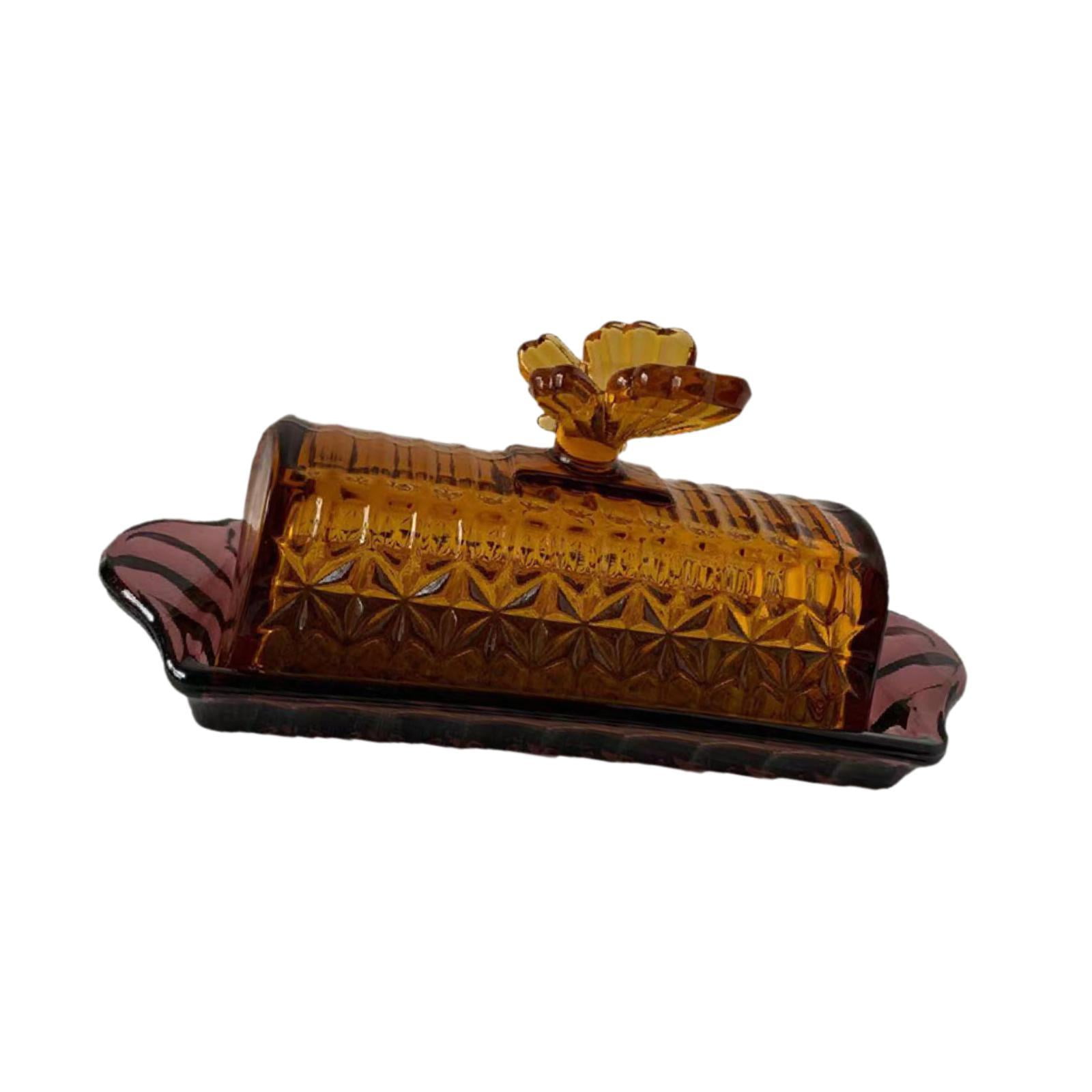 Baoblaze Glass Butter Dish Display Tray Butter Plate for Restaurant ...