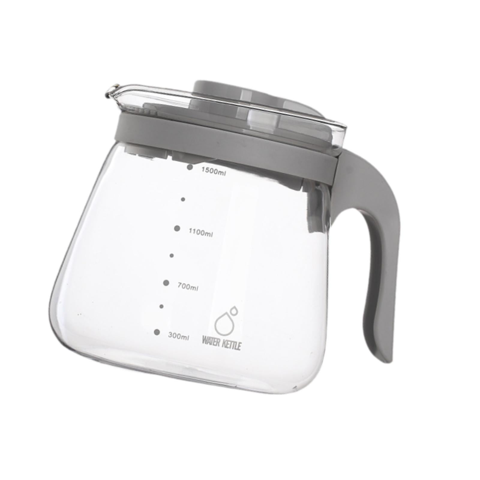 Baoblaze Glass Tea Kettle 1700ml Beverage Pitcher for Loose Leaf Tea Restaurant Hotel Gray ...