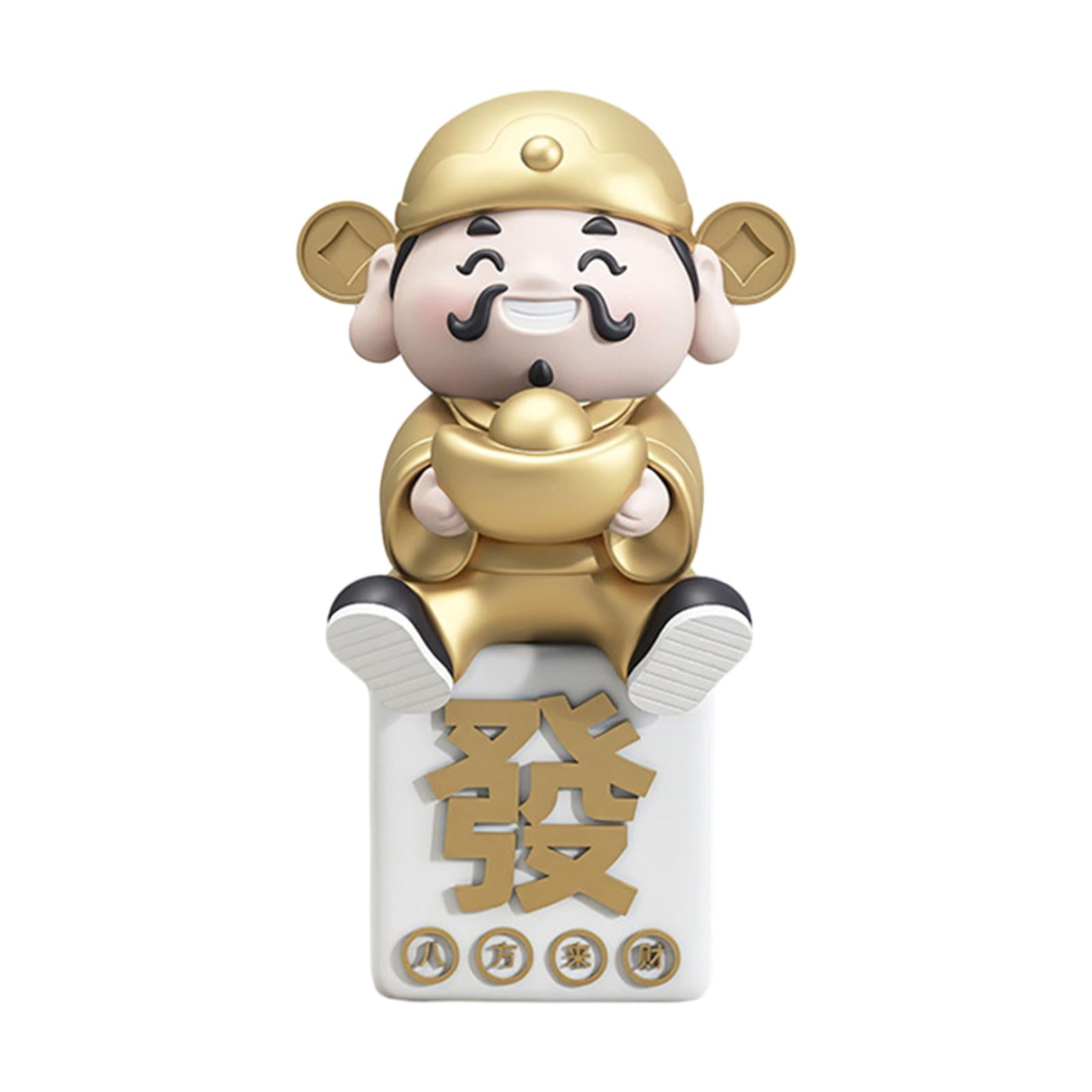 Baoblaze God of Wealth Statue Birthday Gift Feng Shui Crafts Figurine ...