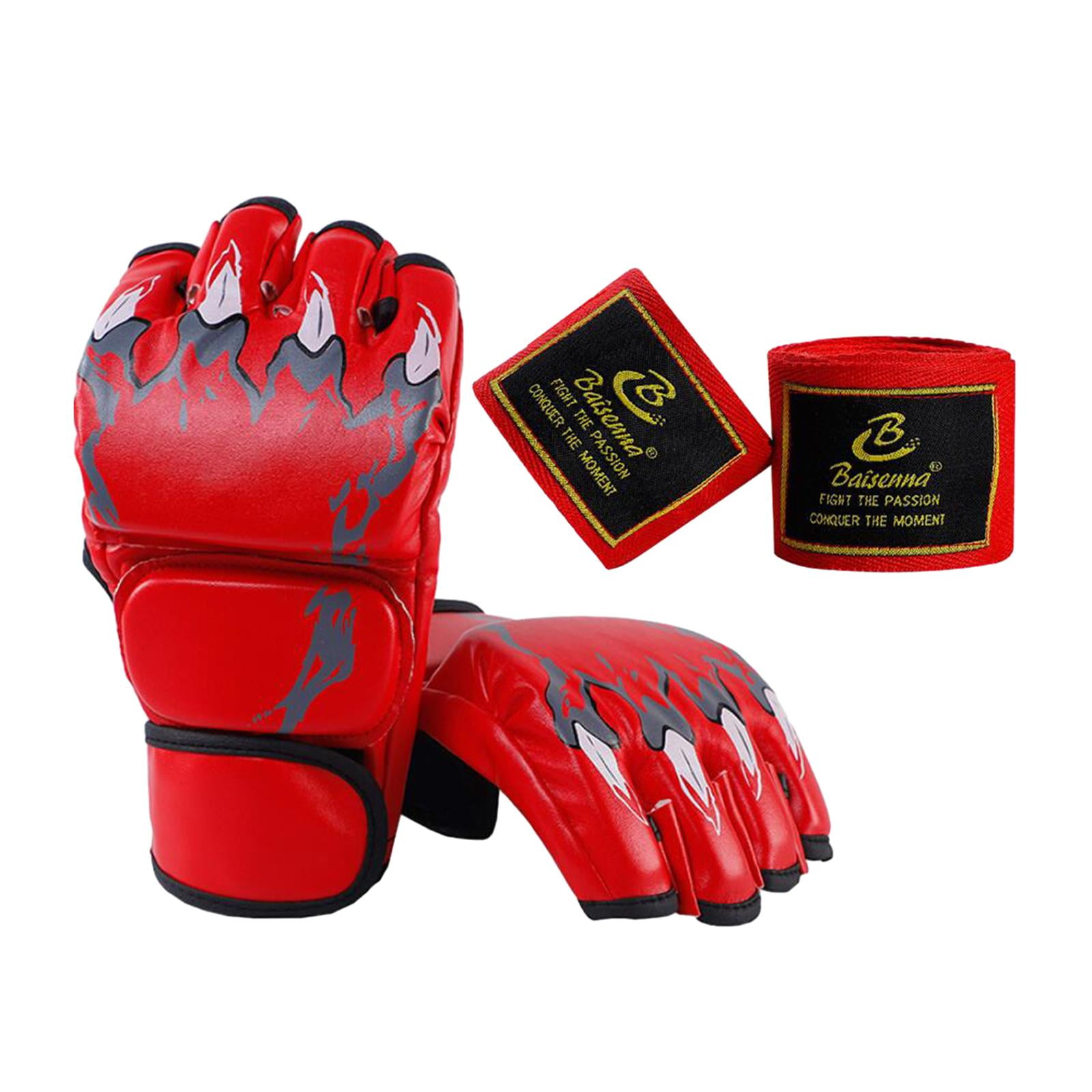 Baoblaze Half Finger Boxing Gloves MMA Gloves for Grappling Karate ...