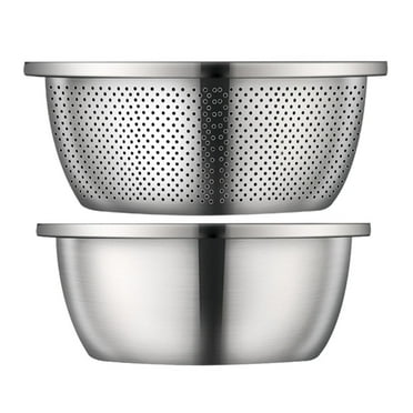 Navaris Stainless Steel Colander 4.8L / 5-Quart - Metal Strainer with ...