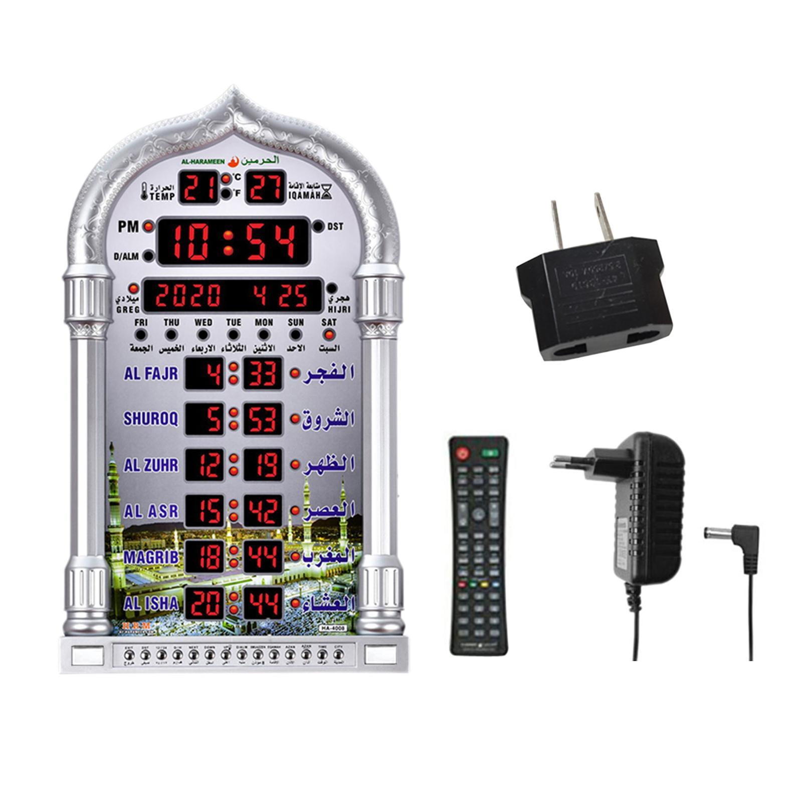 Baoblaze LED Azan Clock Desk Clock Islamic Prayer Clock for Living Room ...