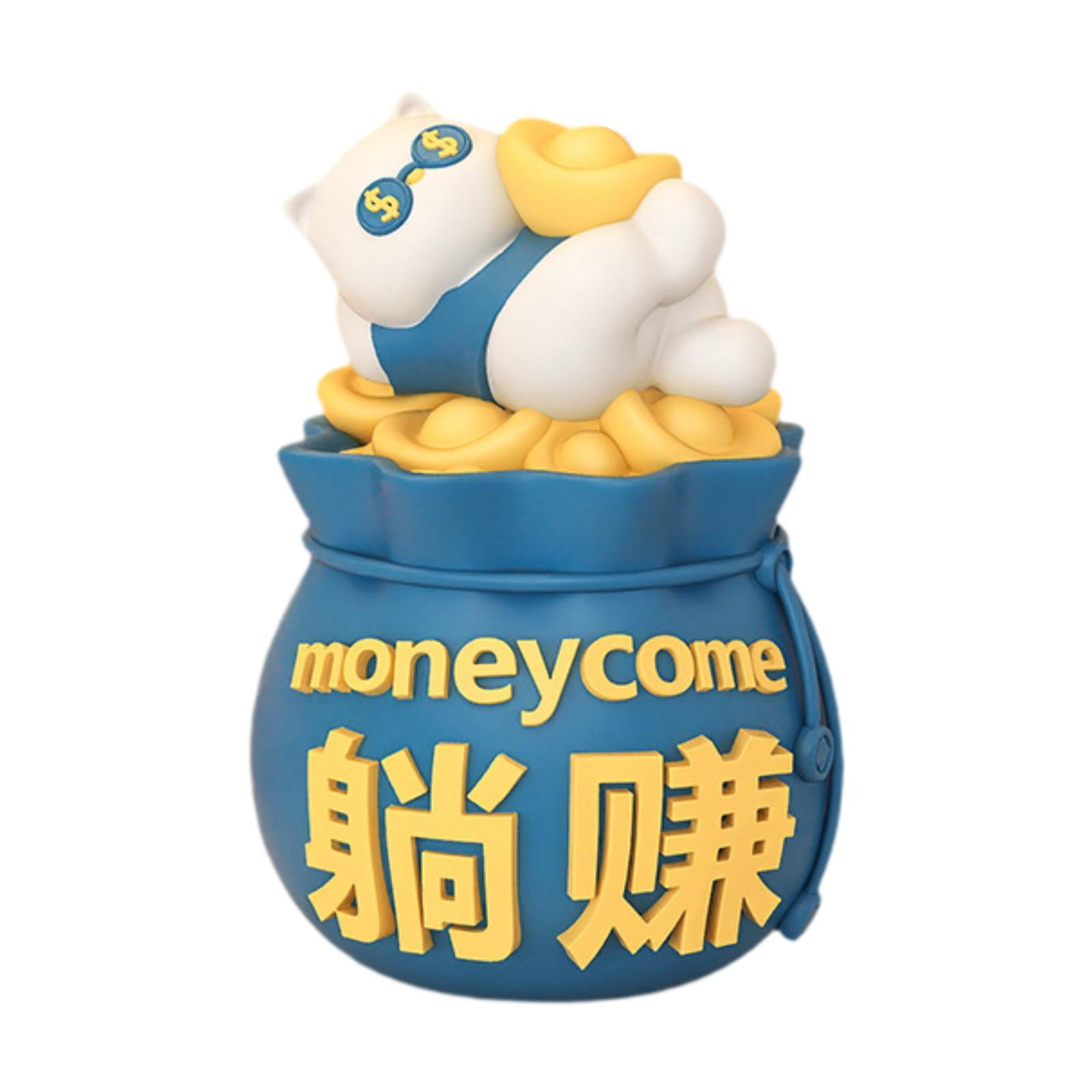 Baoblaze Lucky Cat Figurine Cartoon Cornucopia Statue for Cabinet ...