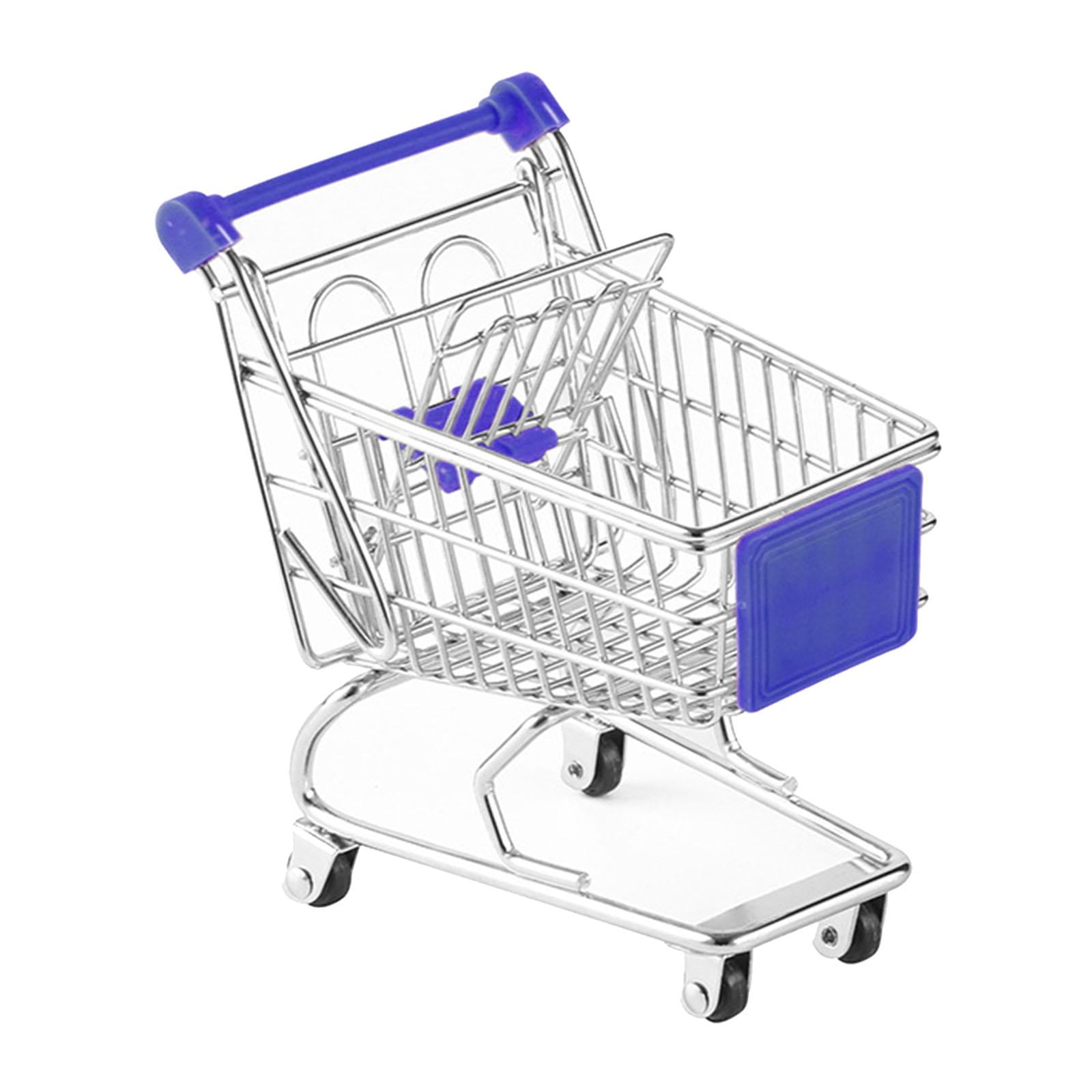 Baoblaze Mini Shopping Cart Supermarket Metal Handcart Toy Ornament ...
