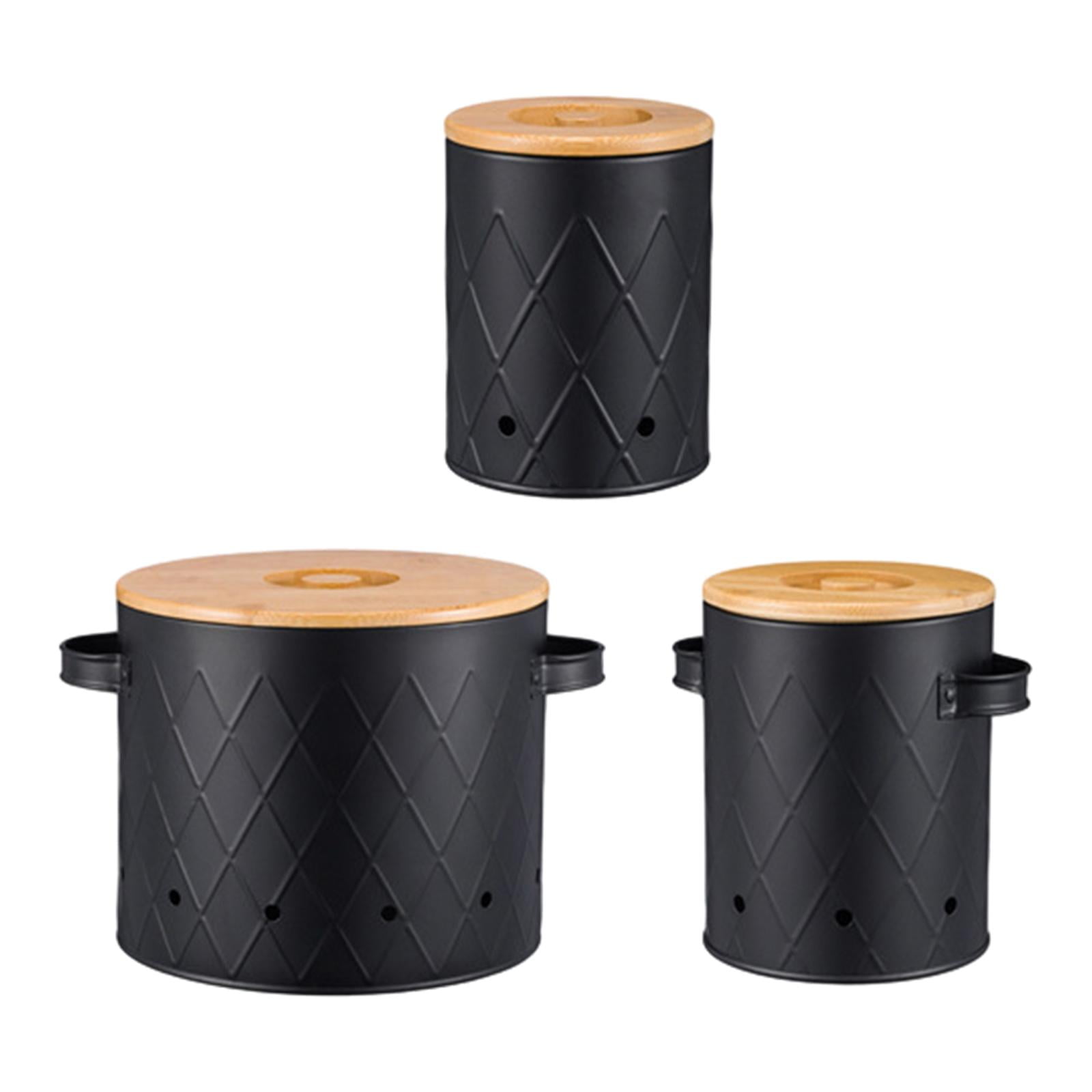 Baoblaze Potato Onion Garlic Canisters Set Metal Jars for Kitchen ...