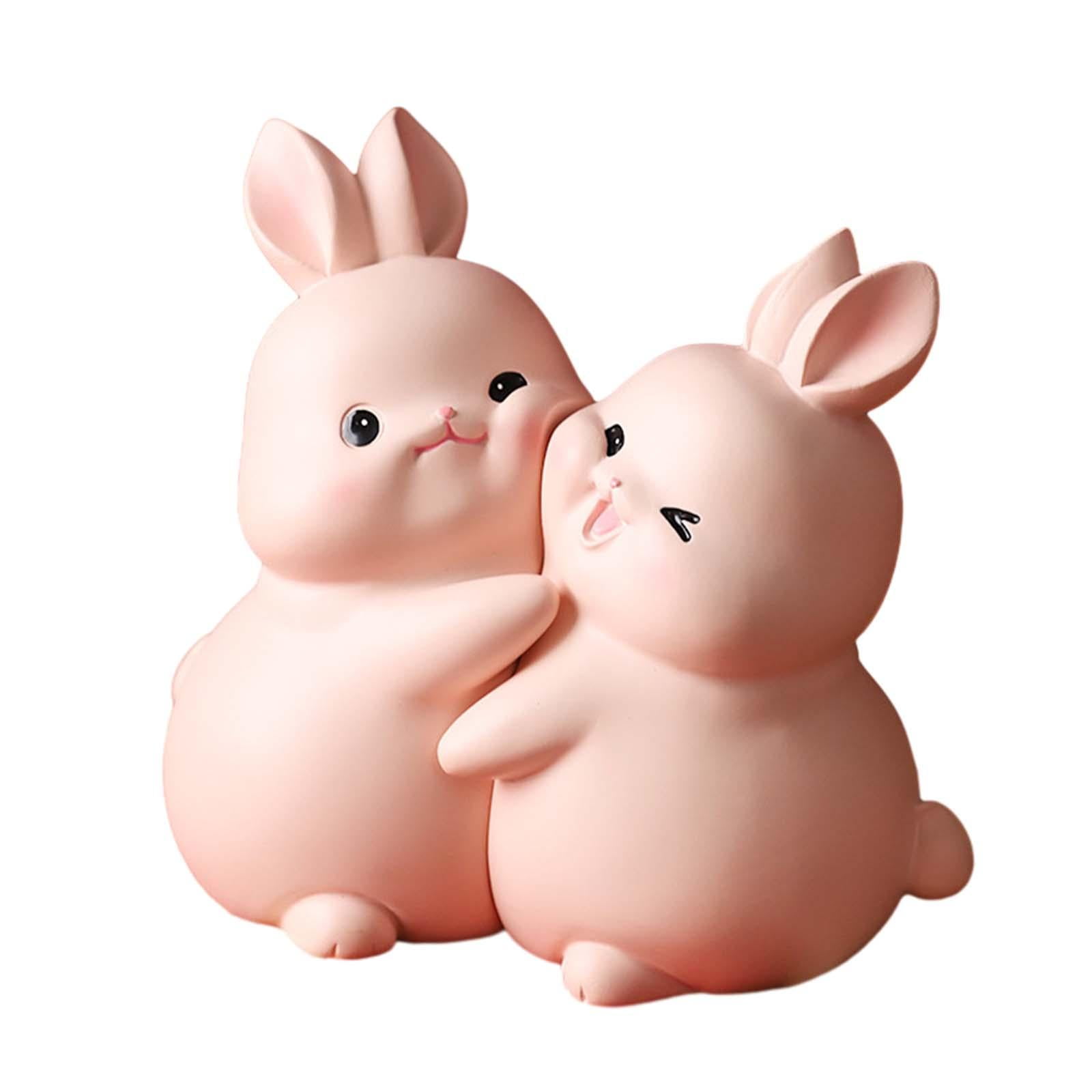 Baoblaze Rabbit Bookends Kids Bookends Resin Figurines Sculptures Book ...