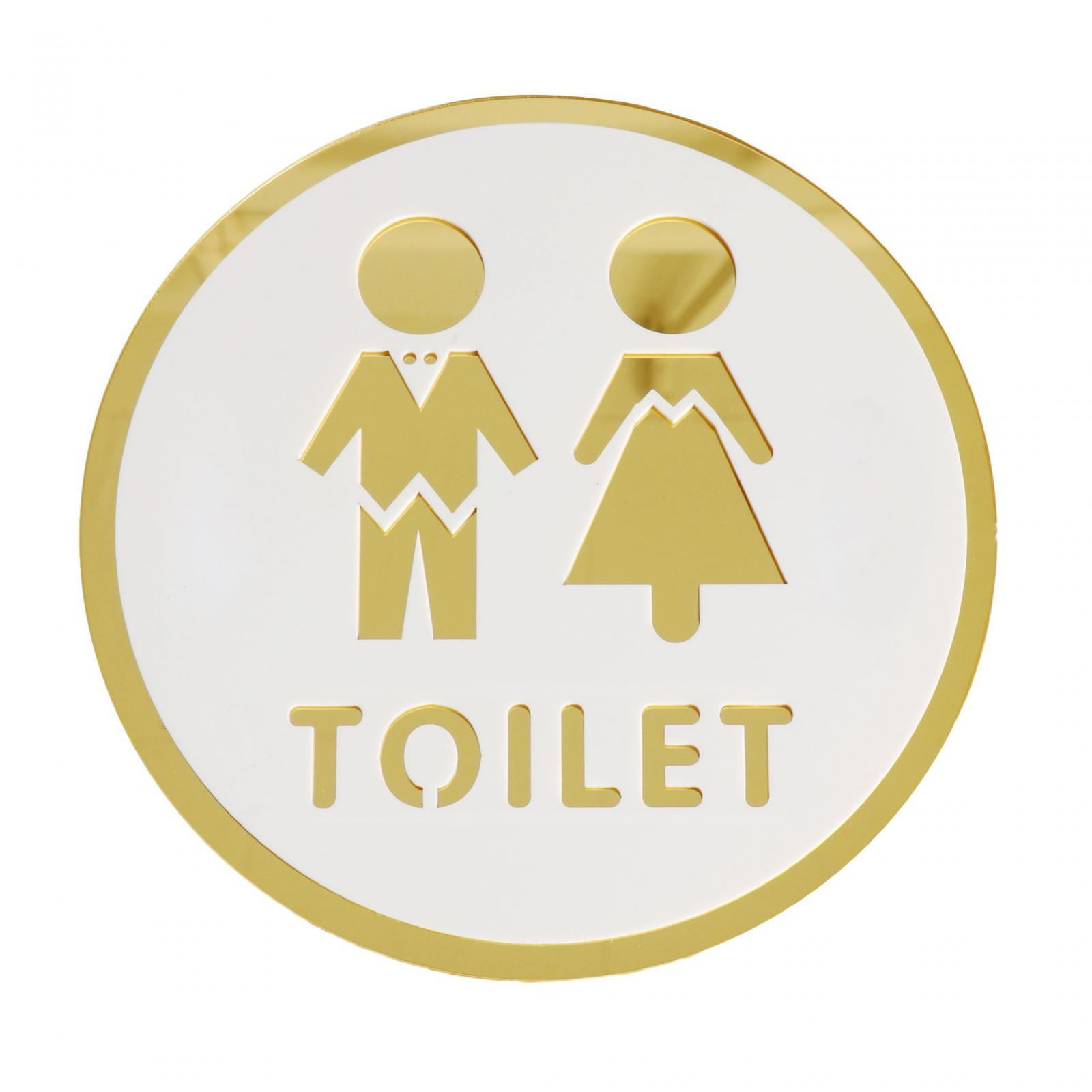 Baoblaze Toilet Door Sign Acrylic Bathroom Door Signage Bathroom Door ...