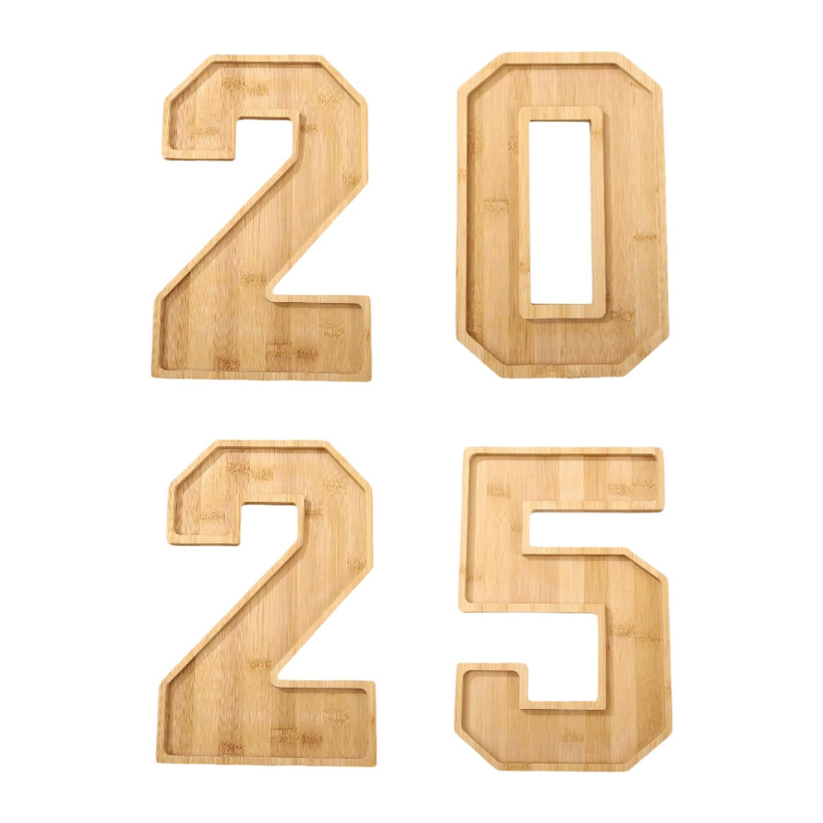 Baoblaze Wooden Number Serving Tray Board Box Serving Platter Food ...