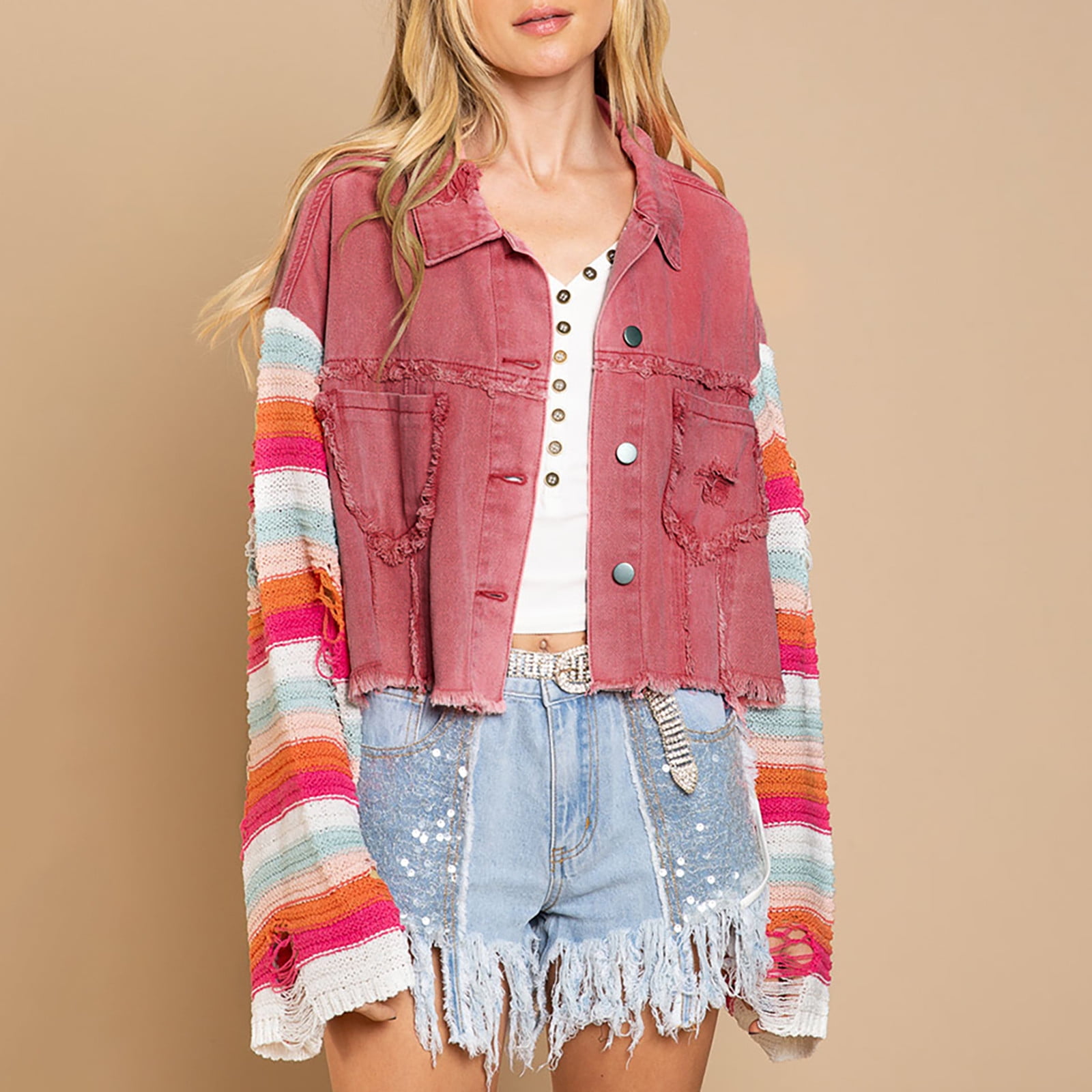 Baocc Denim Jacket 2024 European and American Autumn and Winter Denim ...
