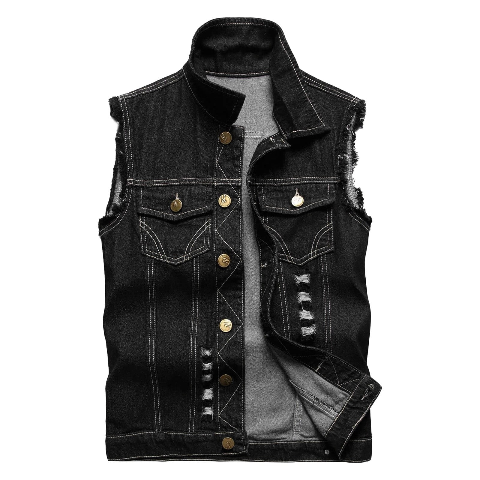 Baocc Denim Vest Same Style for Men and Womendenim Vest Men Lapel ...
