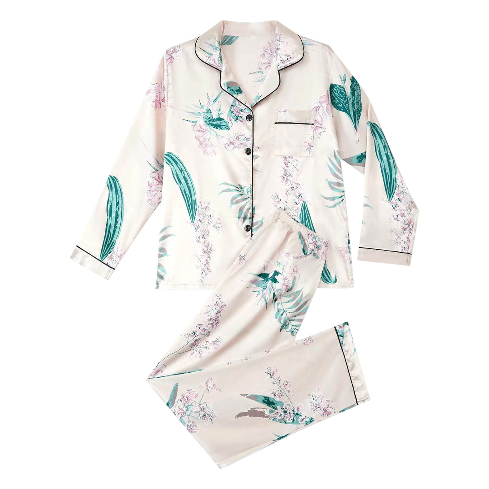 Baocc Pajamas for Women Women's Pajamas Sets 2 Pieces Leopard Stripe ...