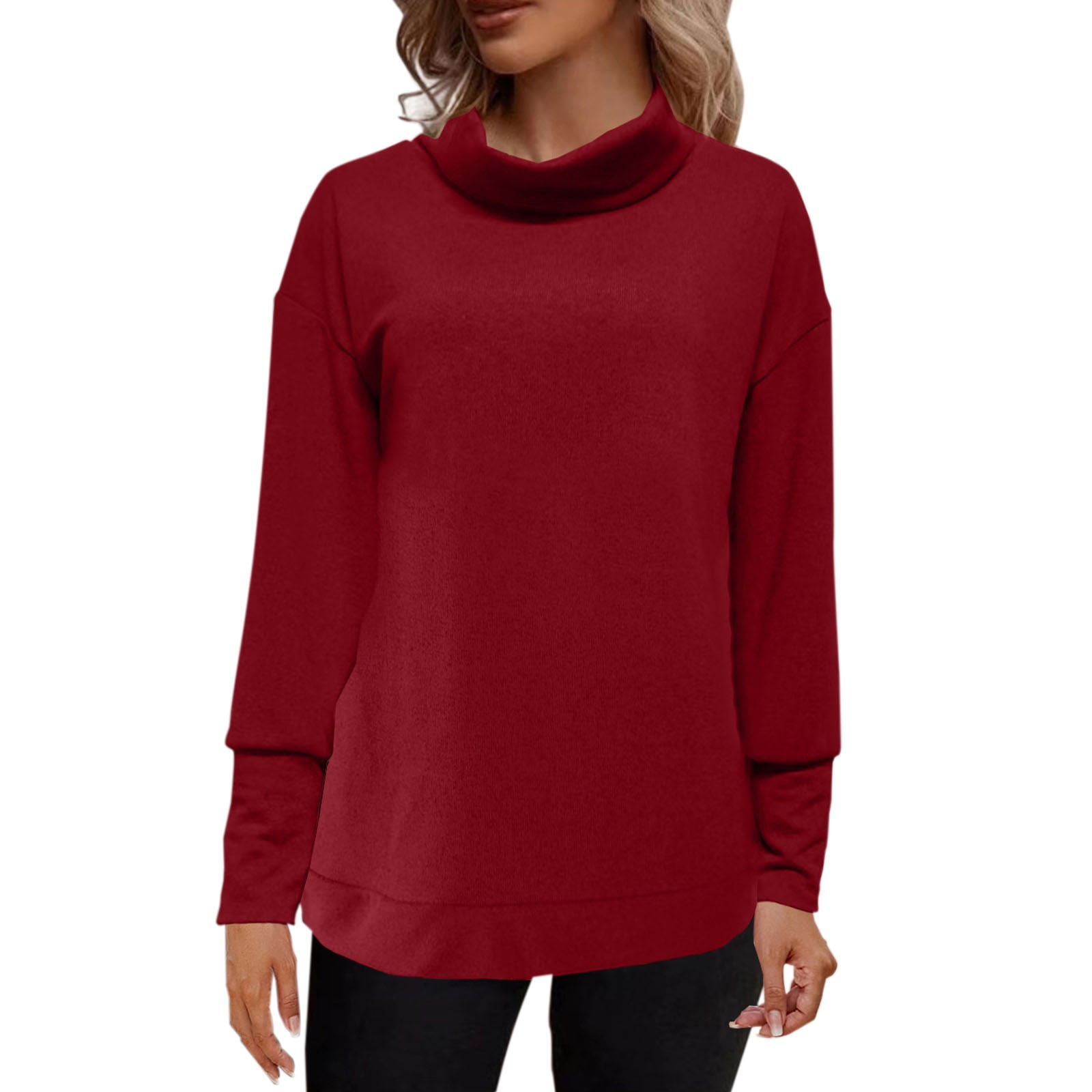 Baocc Turtlenecks Womens 2023 Fall Turtleneck Long Sleeve Oversized