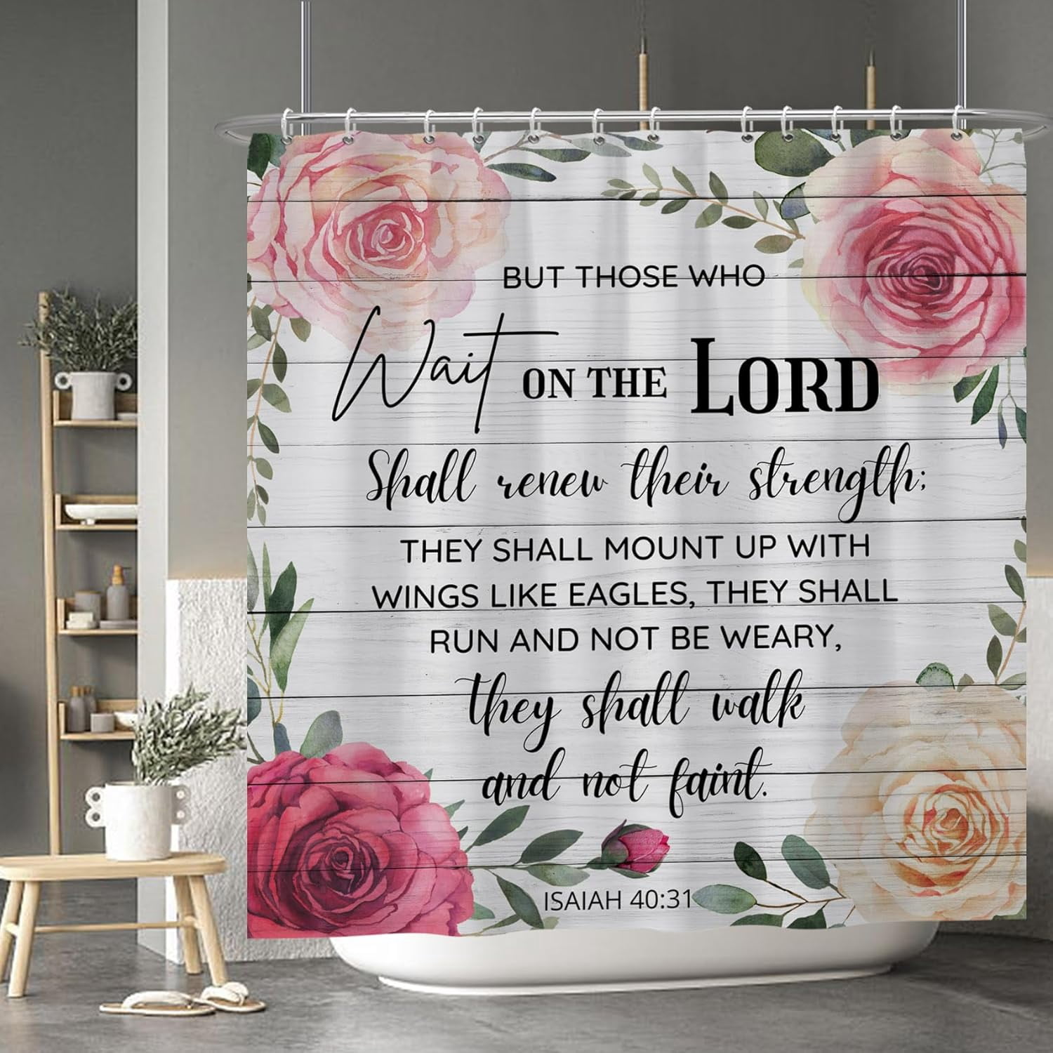 Baocicoo Bible Verse Shower Curtains for Bathroom Set Inspirational ...