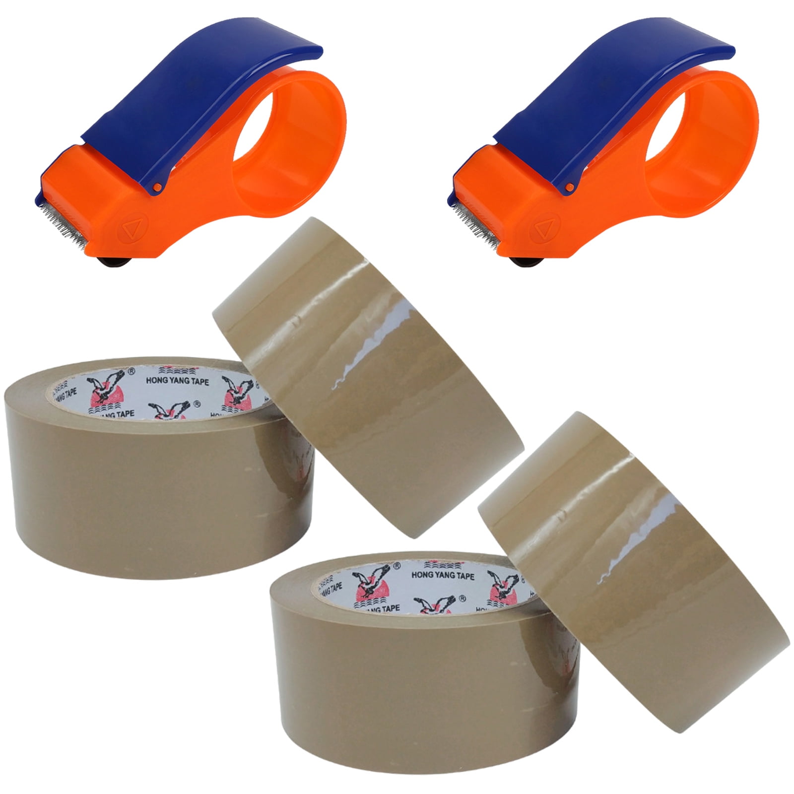 Baodeli Heavy Duty Brown Packing Tape 4 Pack with 2 Free Dispensers,1. ...