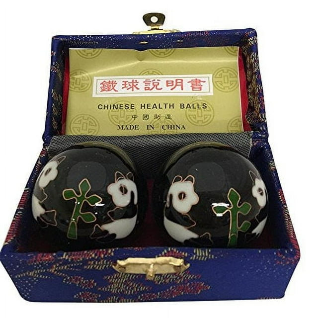 Baoding Balls Chinese health Massage Exercise Stress Balls -Black Panda ...